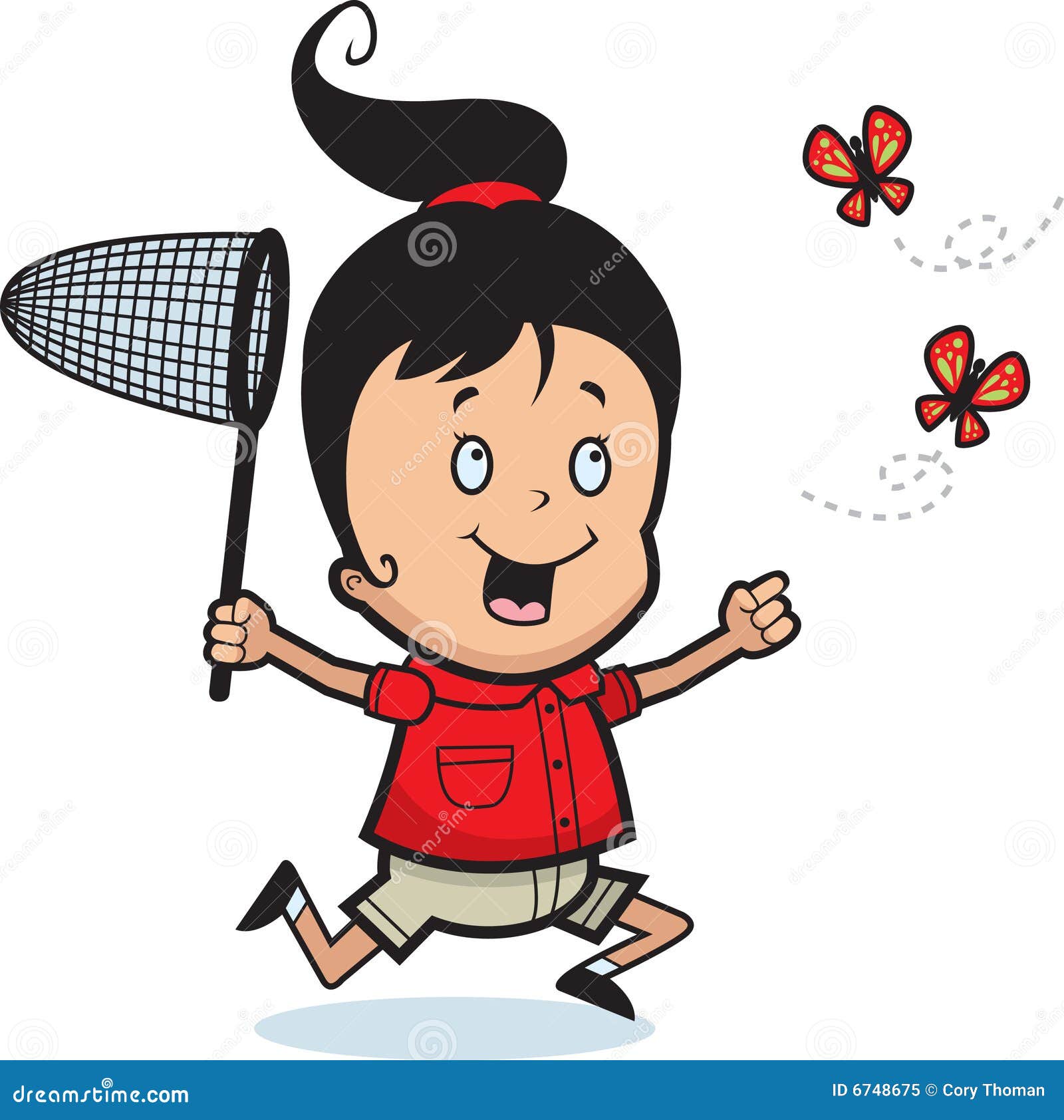 Chasing Butterflies stock vector. Illustration of girl - 6748675