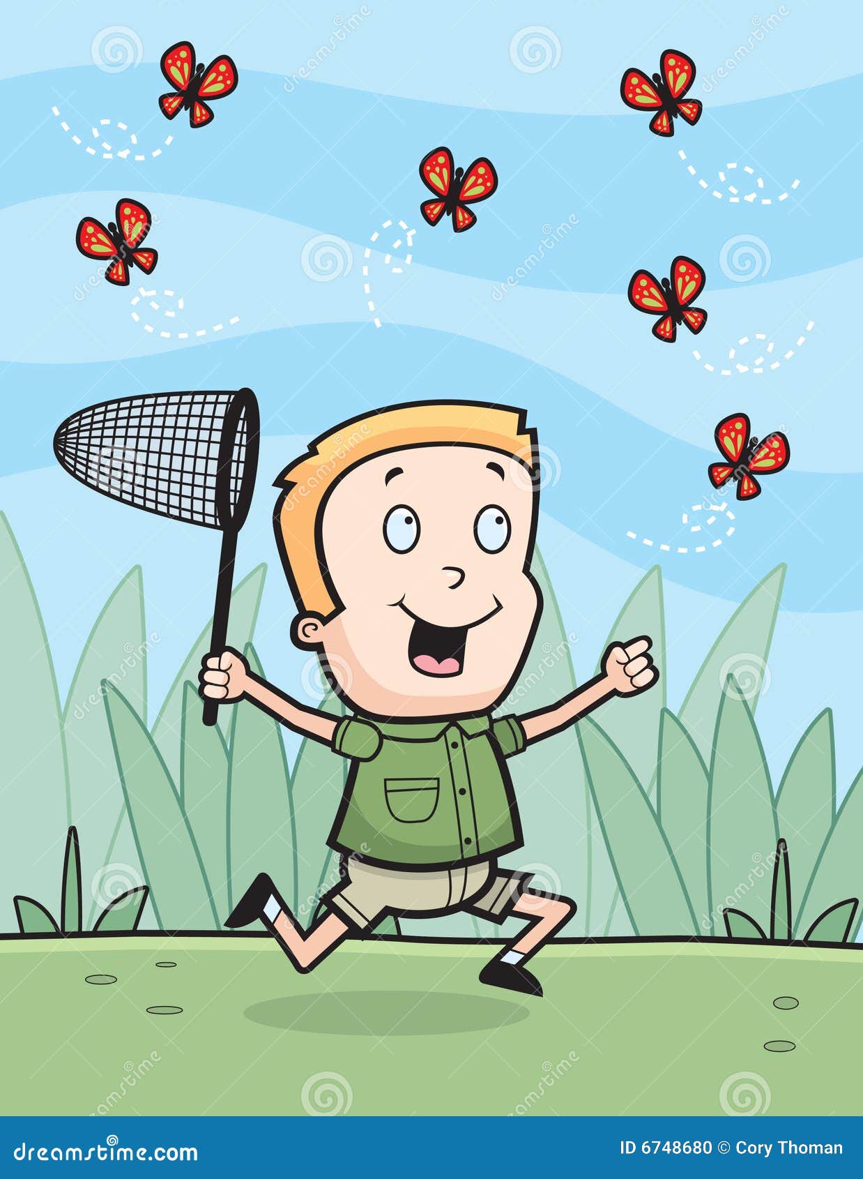 Chasing Butterflies stock vector. Illustration of butterfly - 6748680