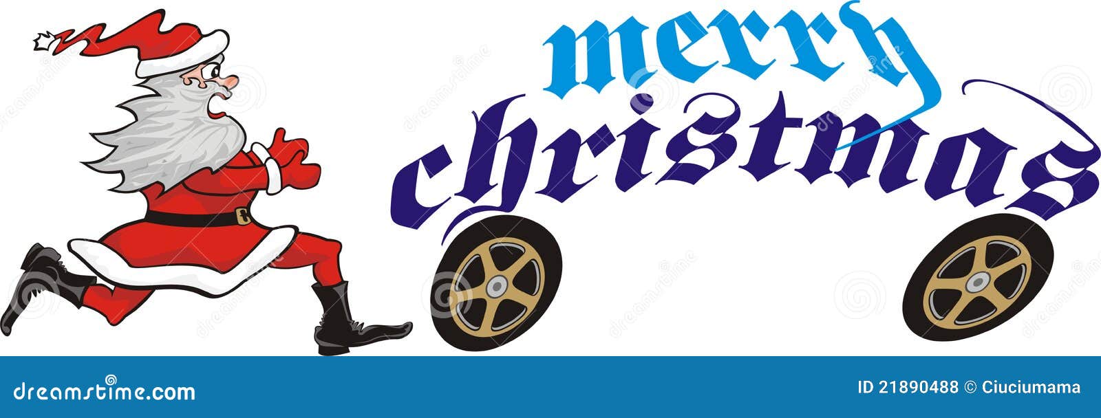 Chasing christmas santa stock vector. Illustration of winter - 21890488