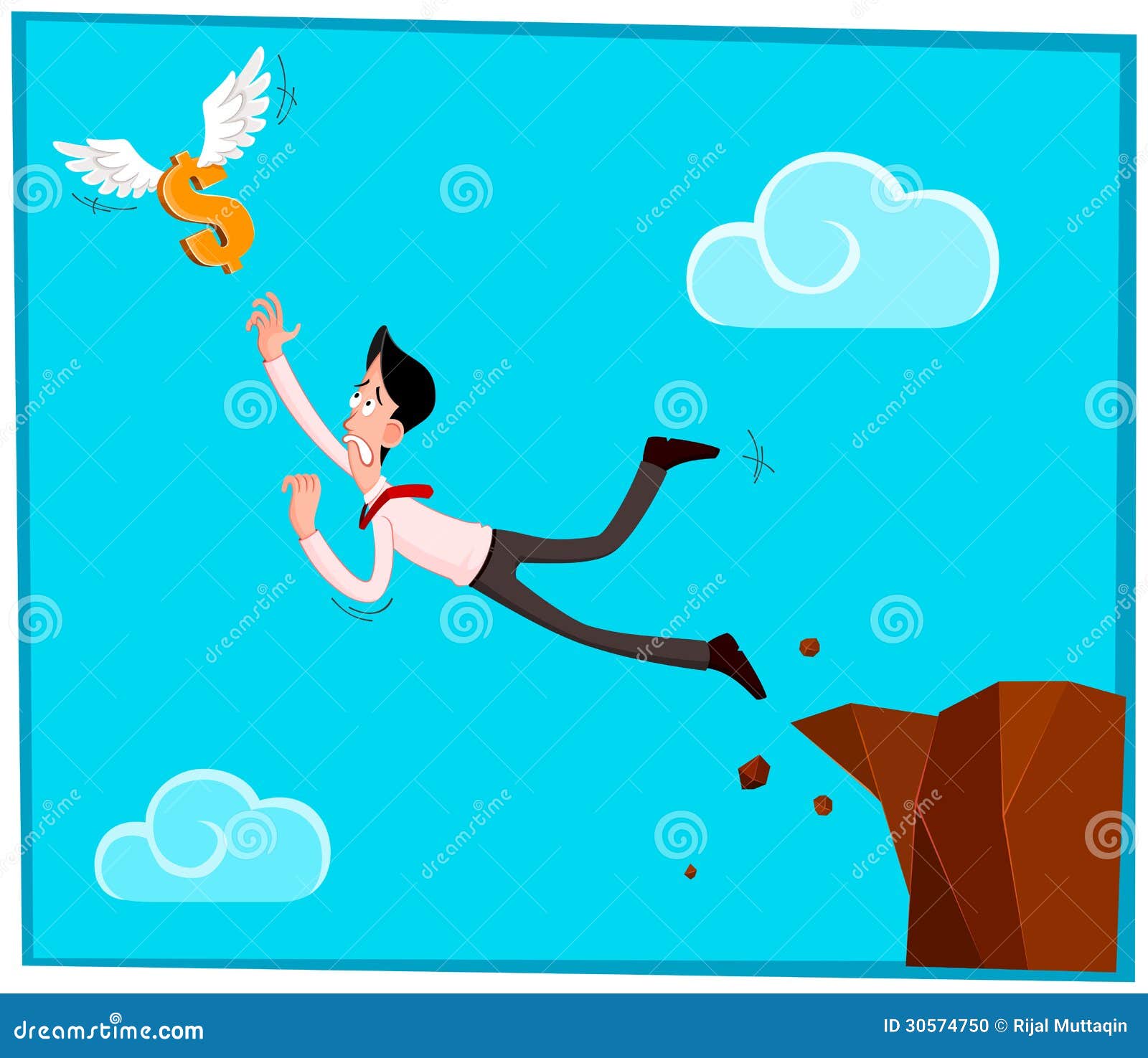 Chasing a dollar stock vector. Illustration of missing - 30574750