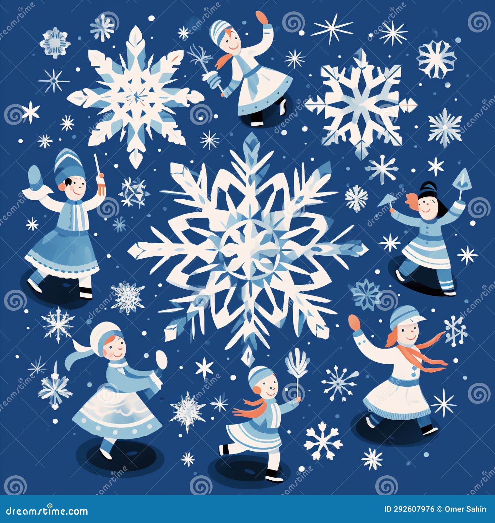 Chasing Flurries: a Whimsical Exploration of Snowflakes Stock Photo ...
