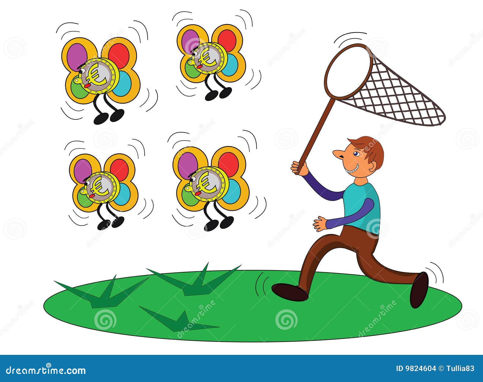 Chasing money stock vector. Illustration of cartoon, financial - 9824604