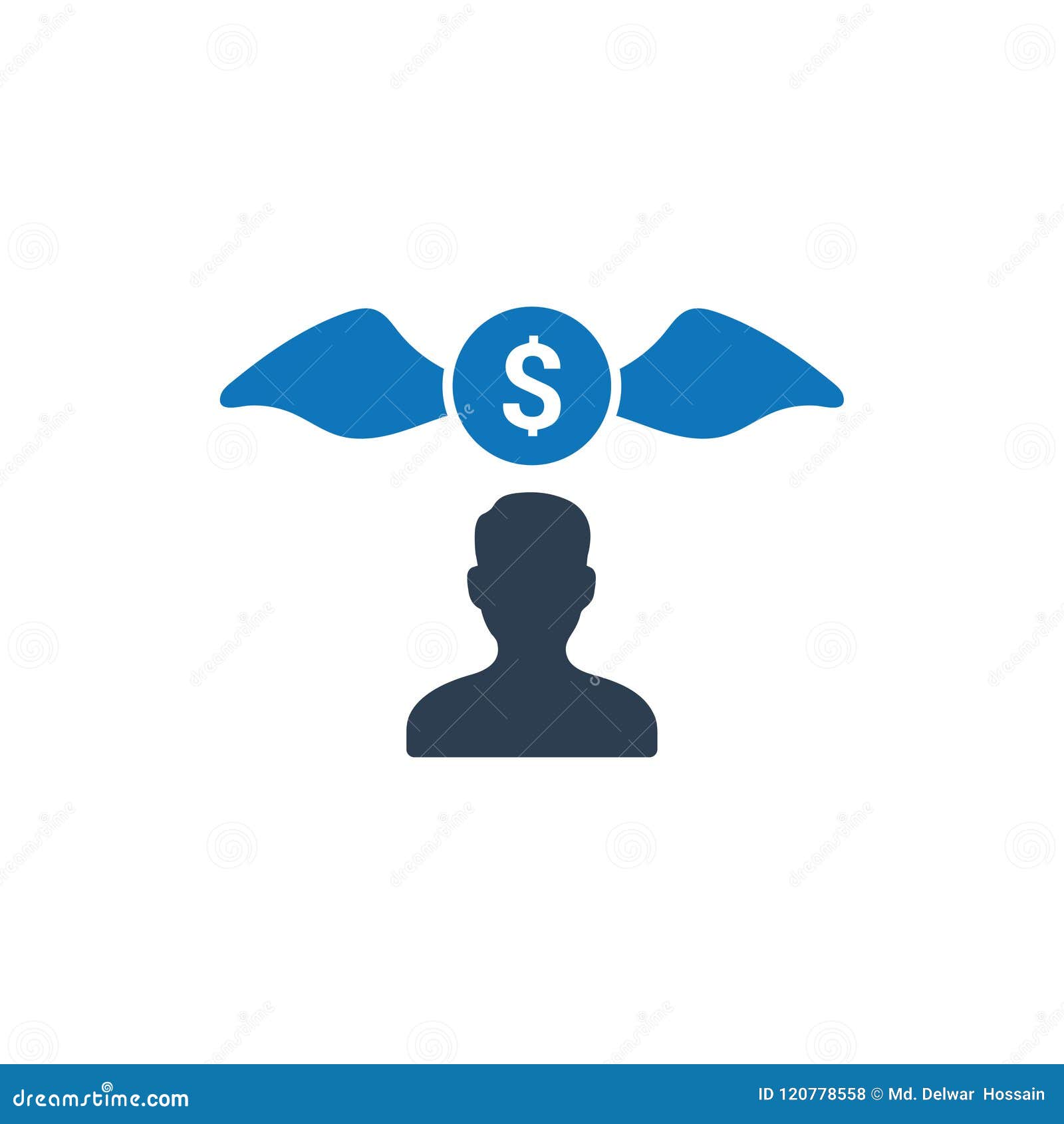 Chasing Money Icon stock vector. Illustration of symbol - 120778558