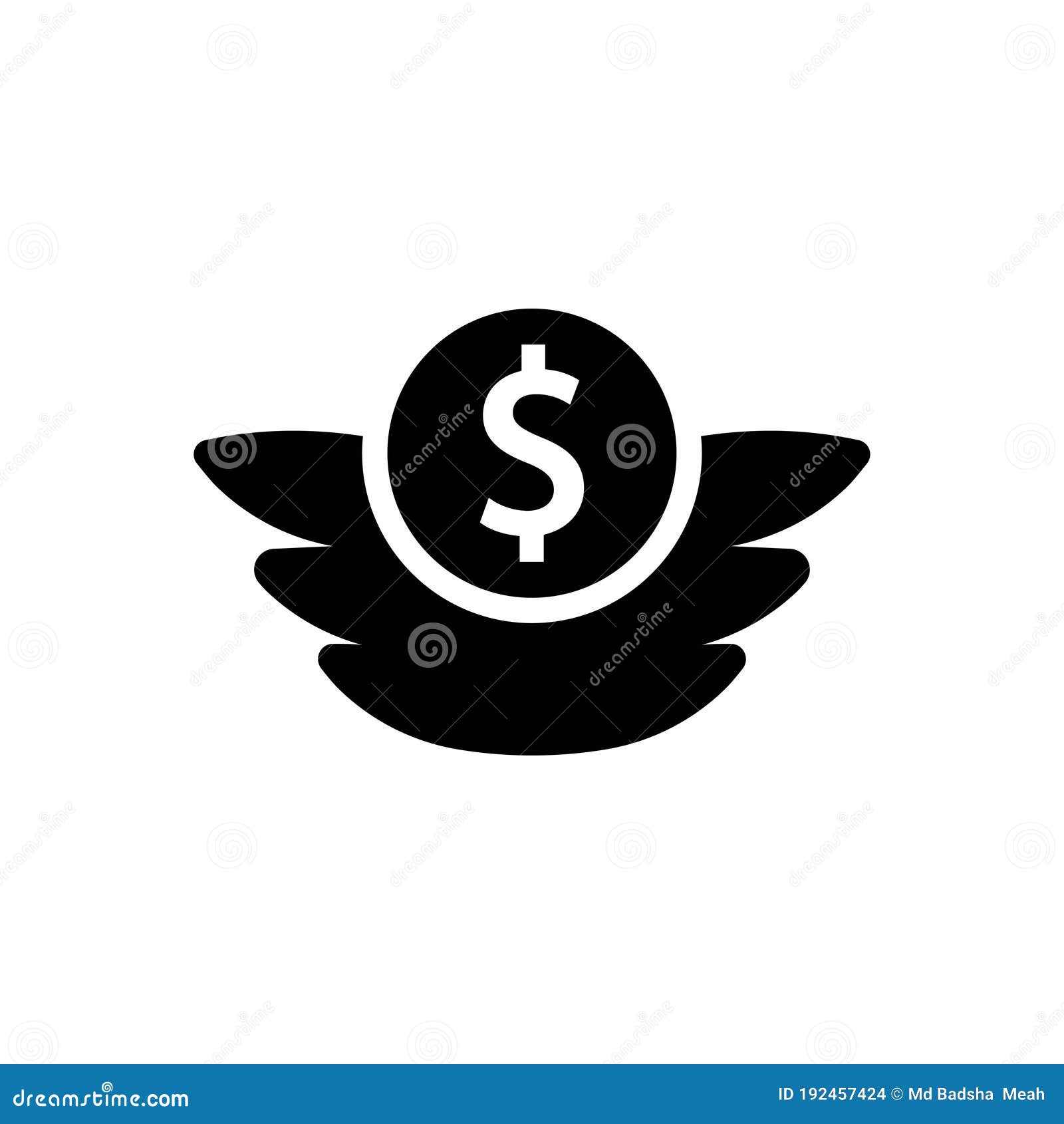 Chasing Money Icon stock vector. Illustration of flying - 192457424