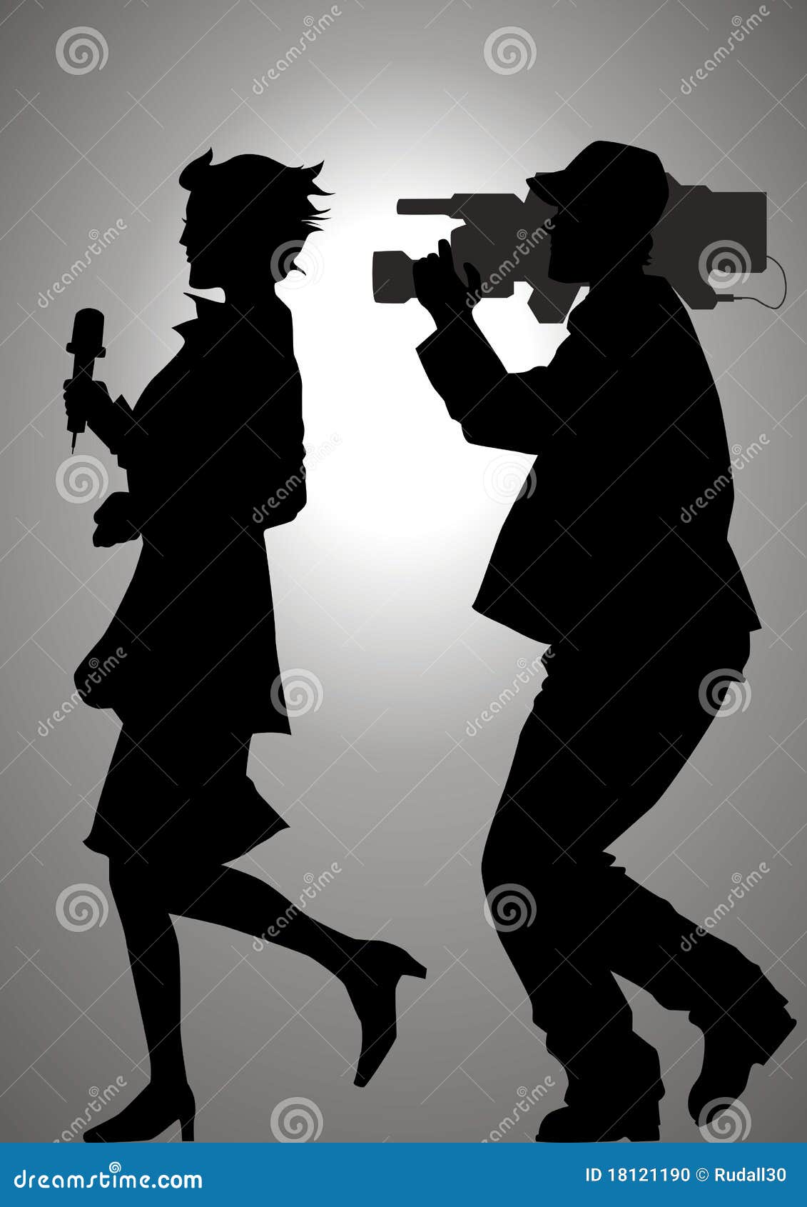 Chasing the News stock vector. Illustration of journalist - 18121190