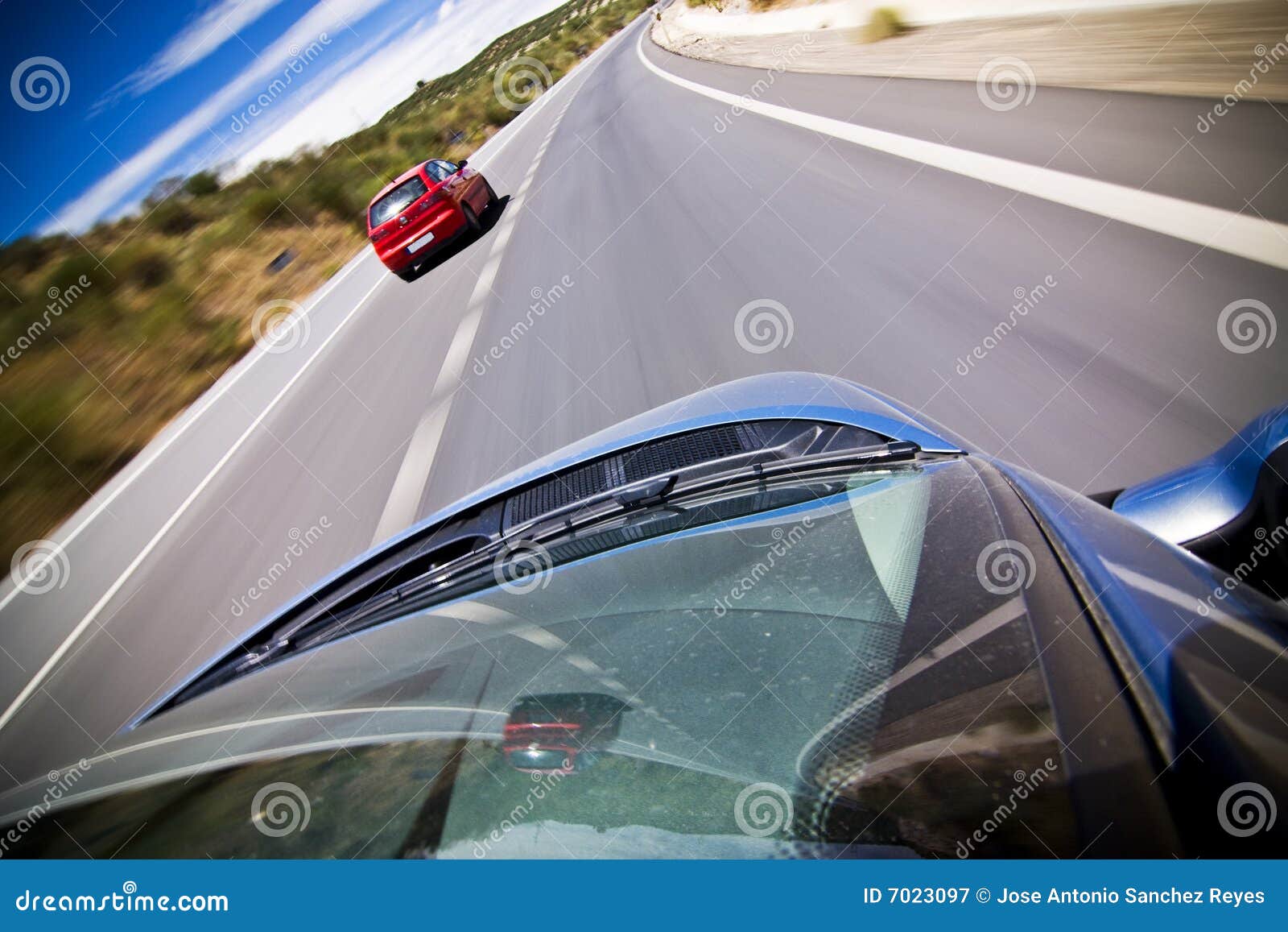 Chasing red car stock image. Image of speedy, asphalt - 7023097