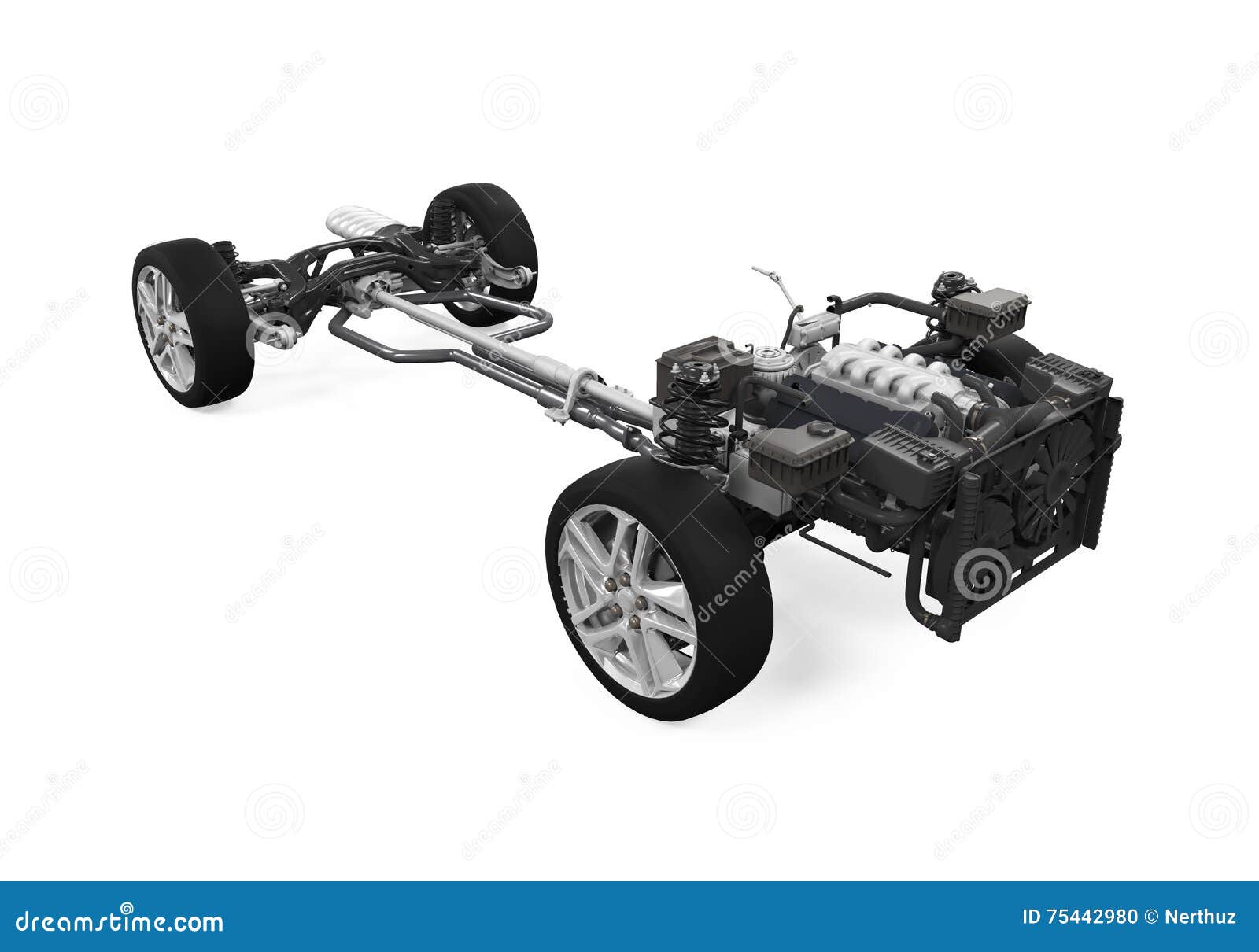 Chassi do carro com motor foto de stock. Imagem de ciência - 75442980