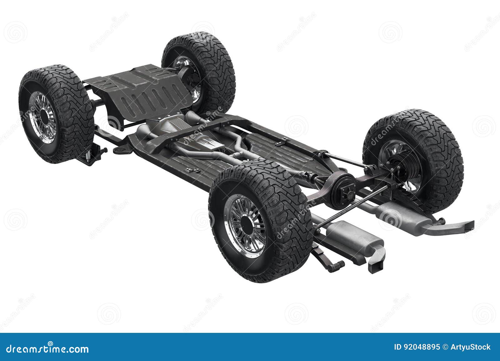 Chassis frame with wheel stock illustration. Illustration of white ...