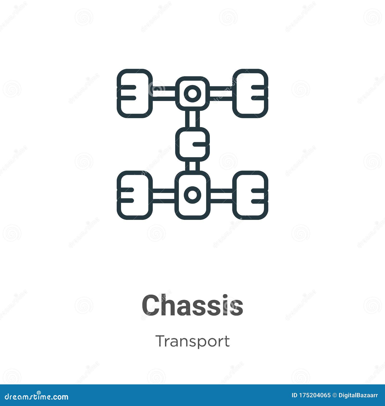 Chassis Outline Vector Icon. Thin Line Black Chassis Icon, Flat Vector ...