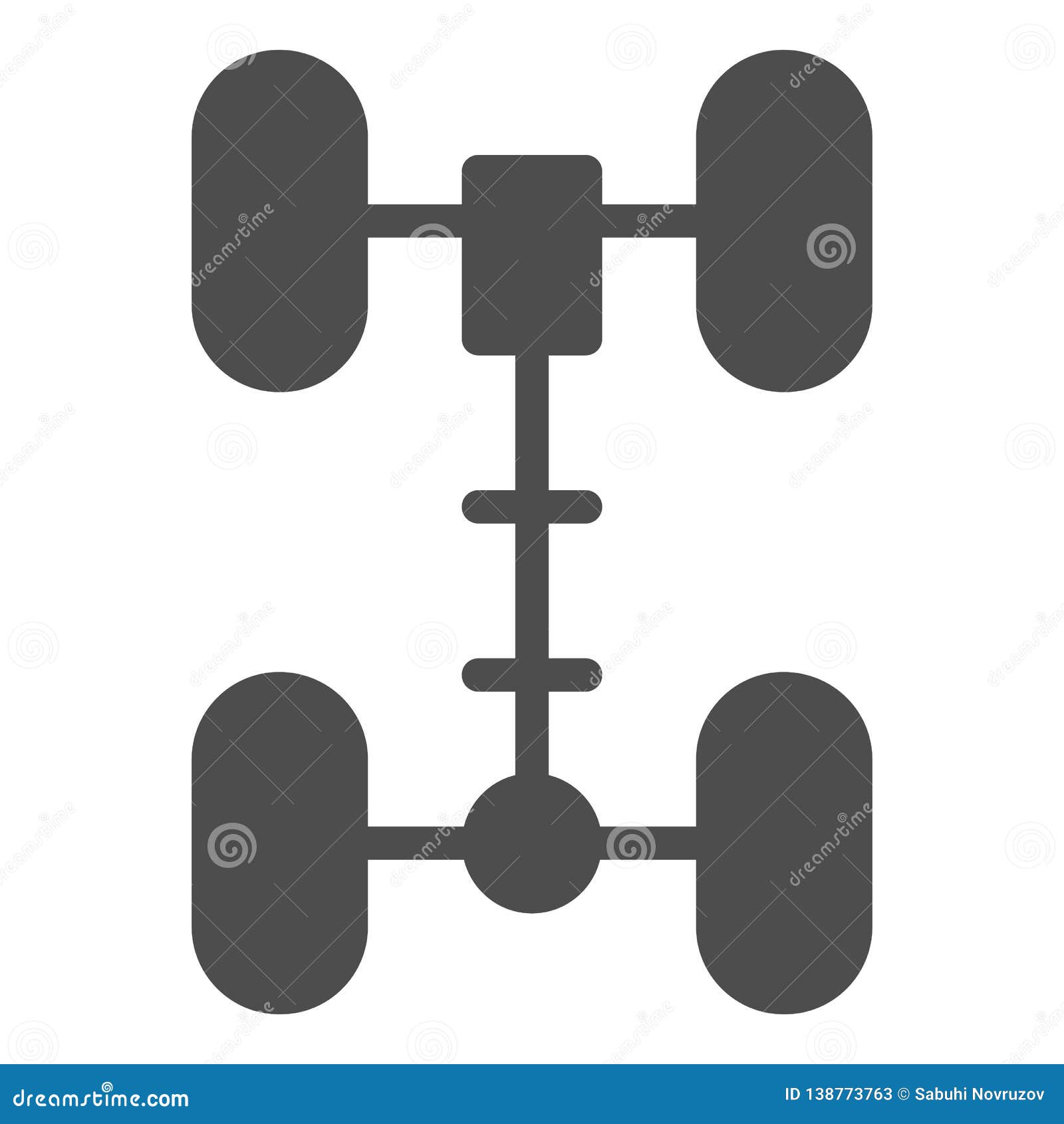 Chassis Solid Icon. Wheel Vector Illustration Isolated on White Stock ...