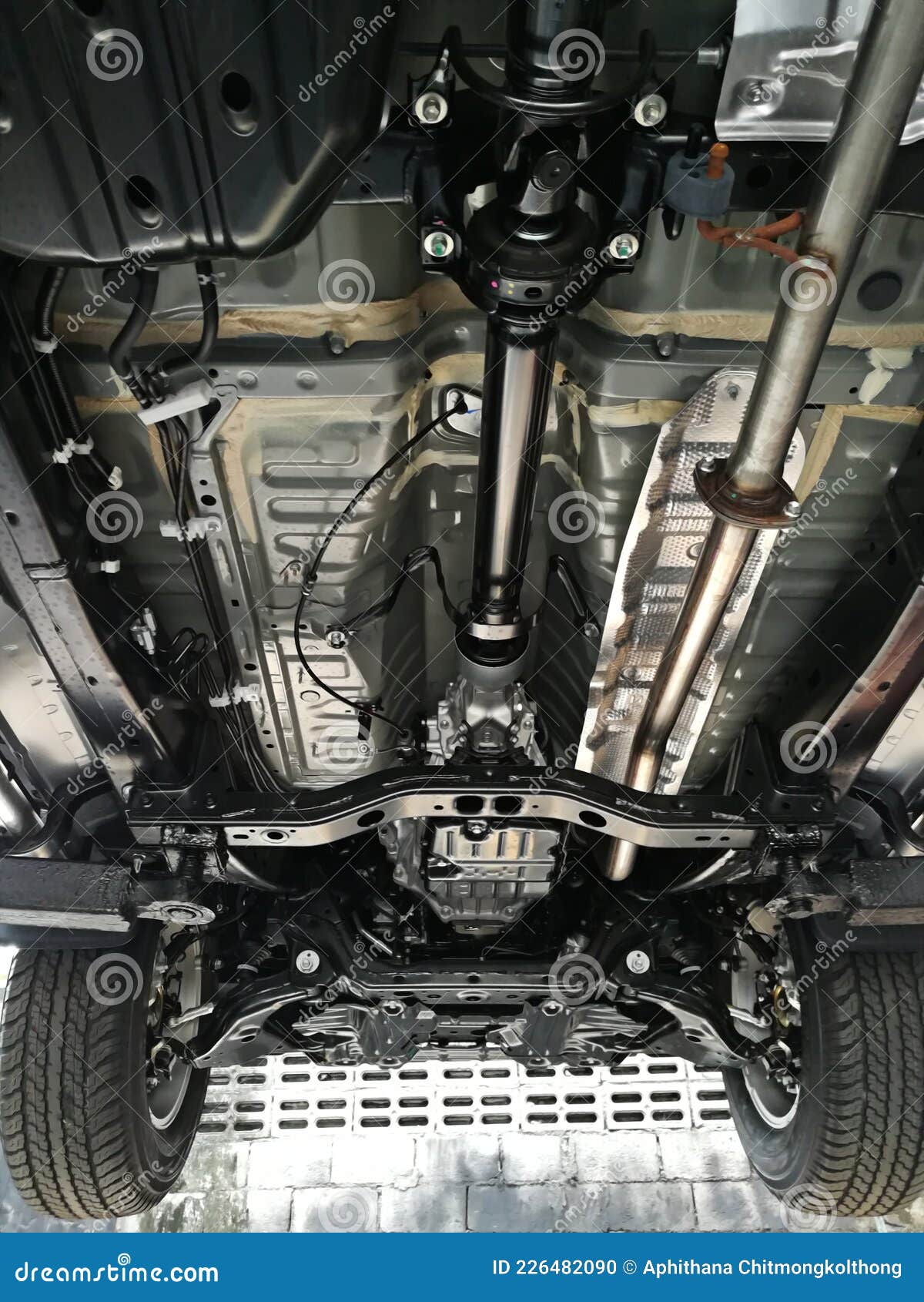 Bottom Of Car Chassis And Lower Arm Ball Joint With Rack And Pinion In ...