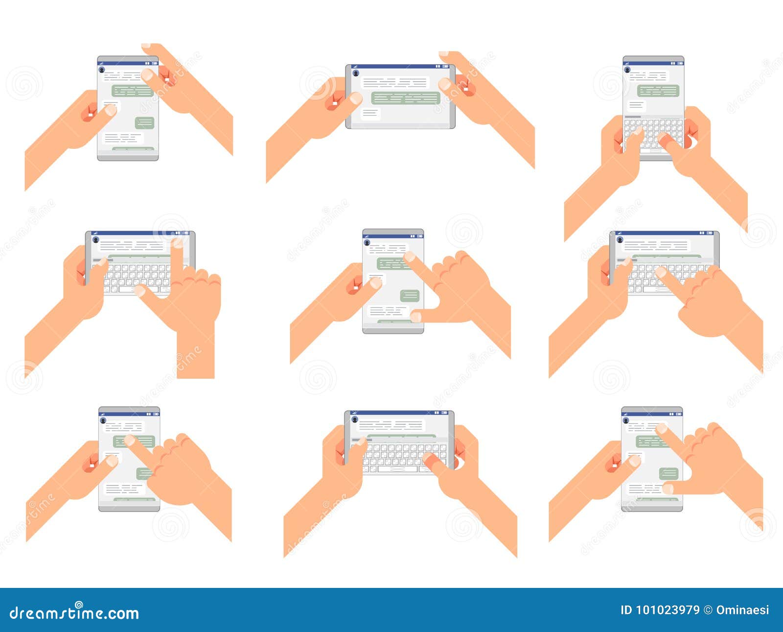 Chat Accept Reading Type Send Gesture Message Social Messenger Window ...
