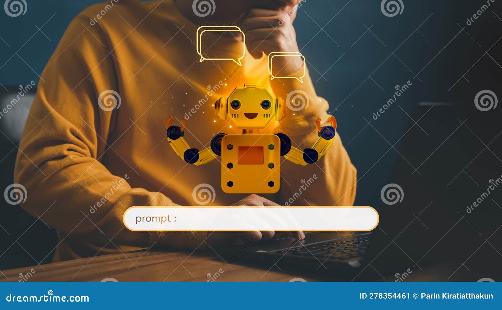 Chat With Ai Adult Man Chatting With A Smart Ai Or Artificial