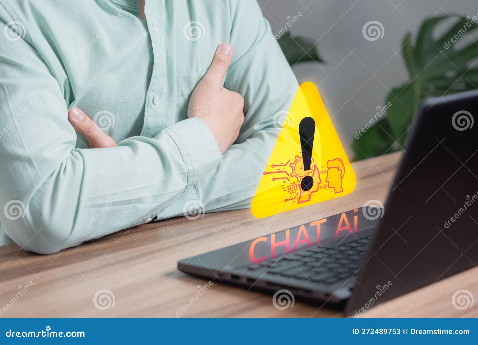 Chat with AI, Artificial Intelligence. Adult Man Chatting with a Smart ...