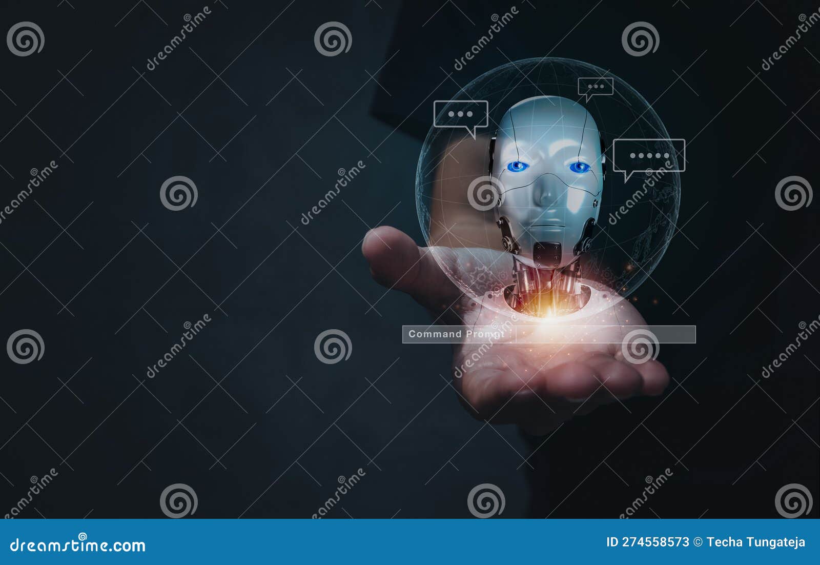 Chat with AI Bot Concept. Artificial Intelligence Chatbot Service with ...