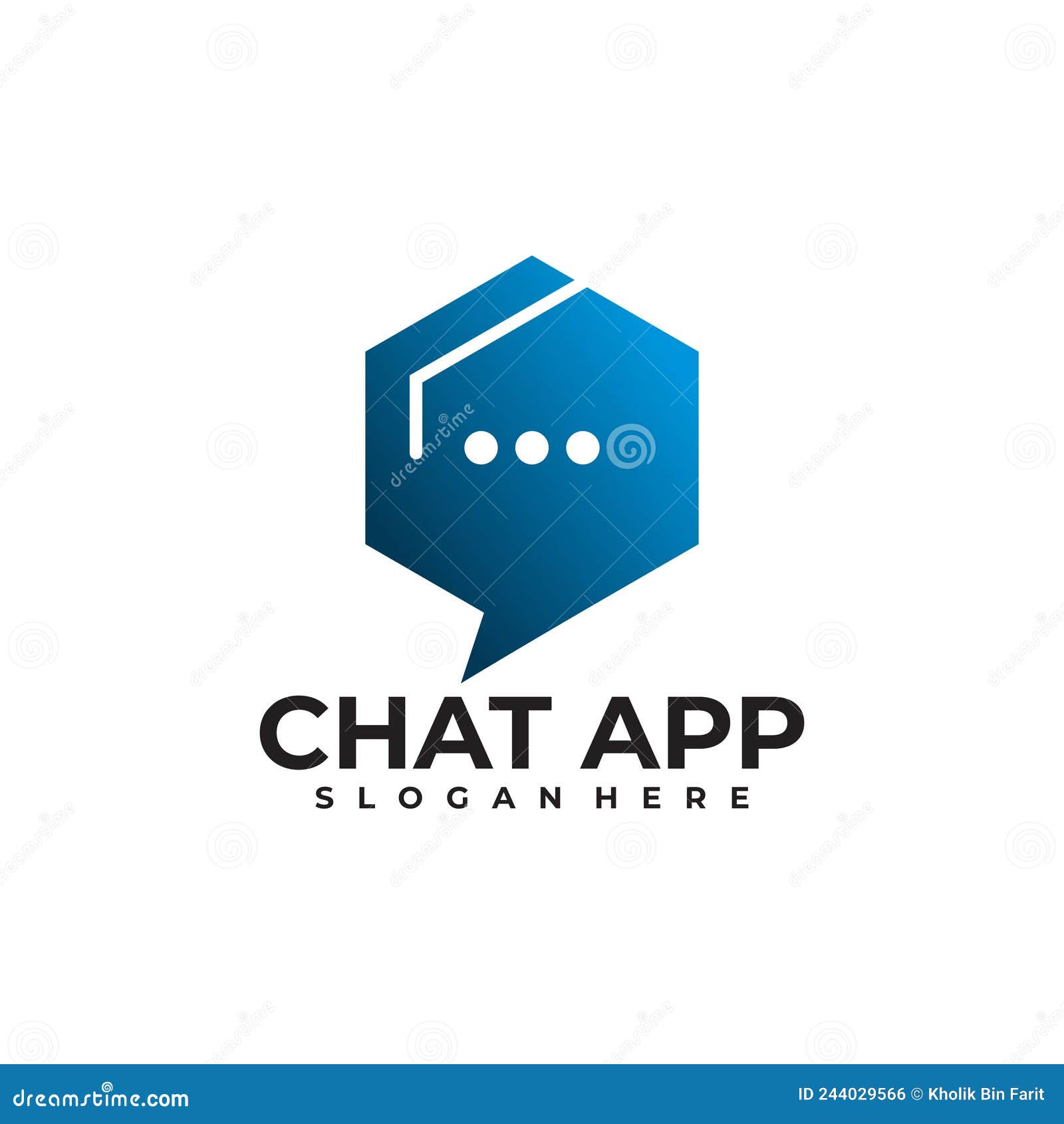 Chat App Logo Vector Design Template Stock Vector - Illustration of ...