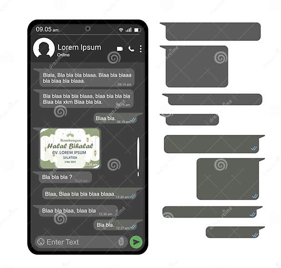 Chat Application Template Illustrations Stock Vector - Illustration of ...