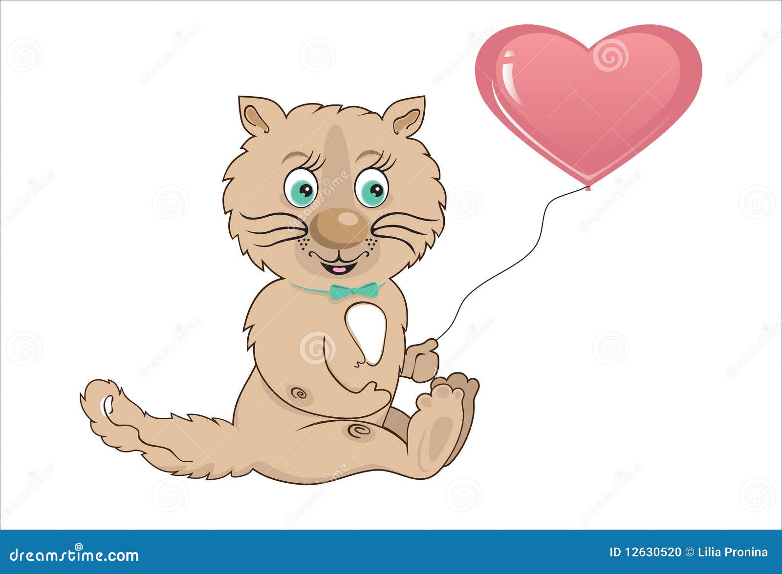 Chat avec le coeur illustration de vecteur. Illustration du chaton ...