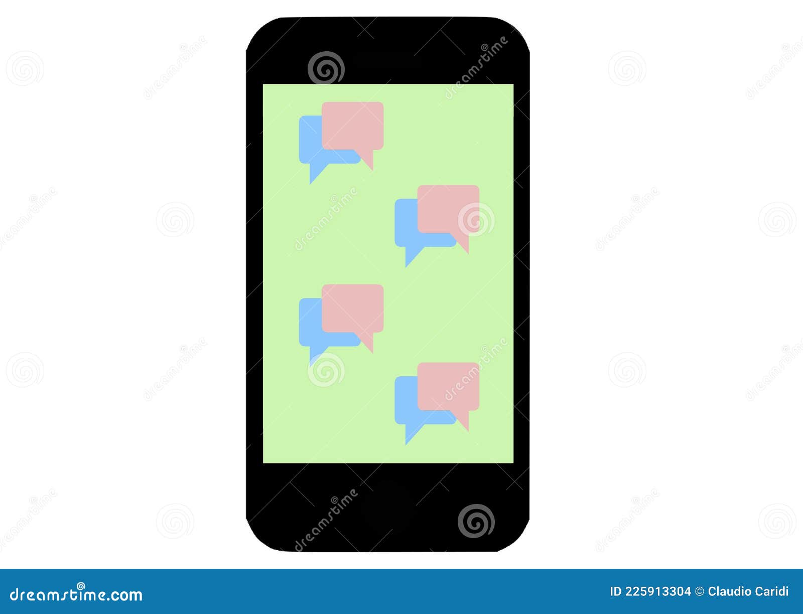 Chat Background. Online Messages On The Screen. Man Chatting With Woman ...