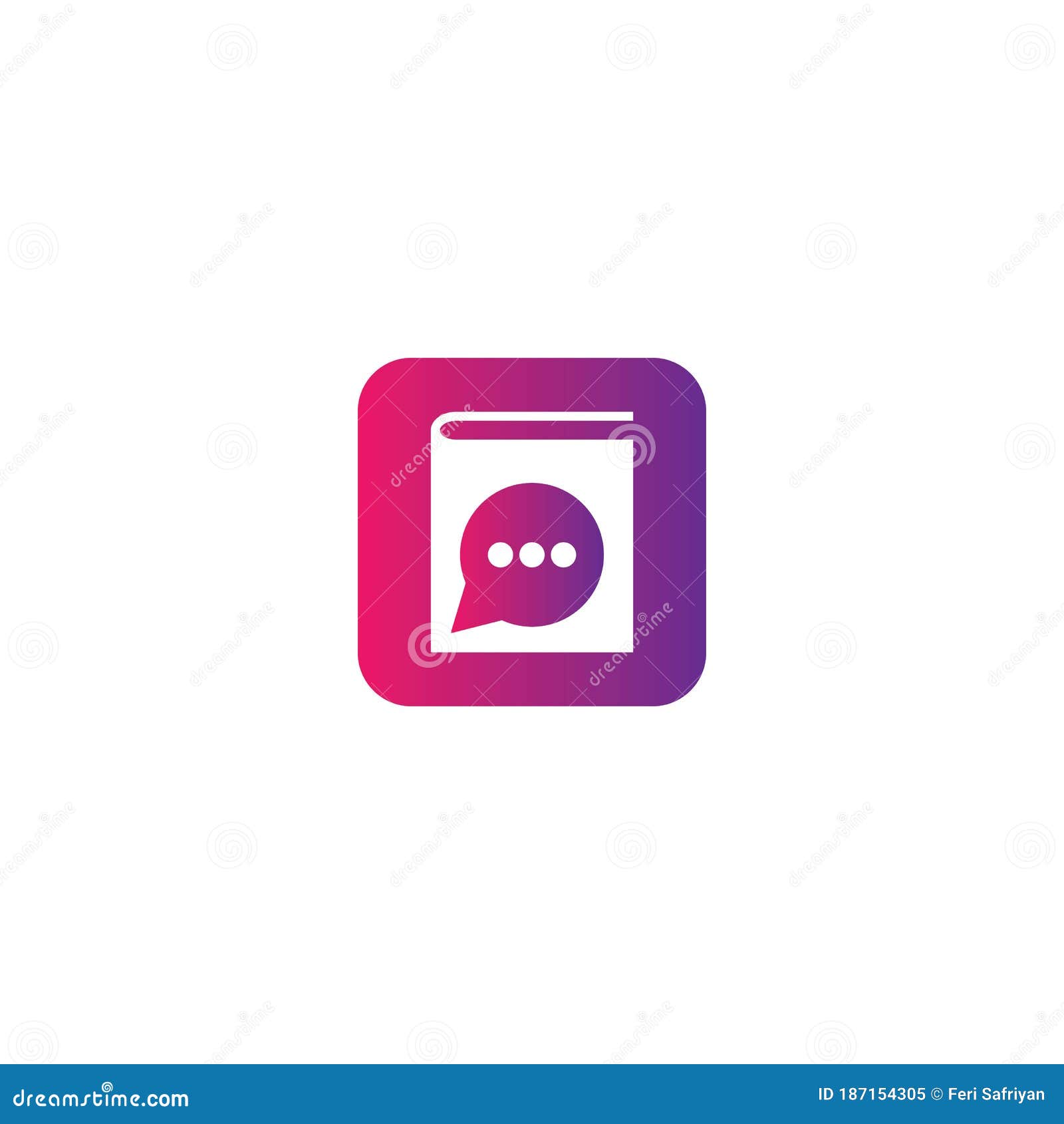 Chat Book logo icon stock vector. Illustration of page - 187154305