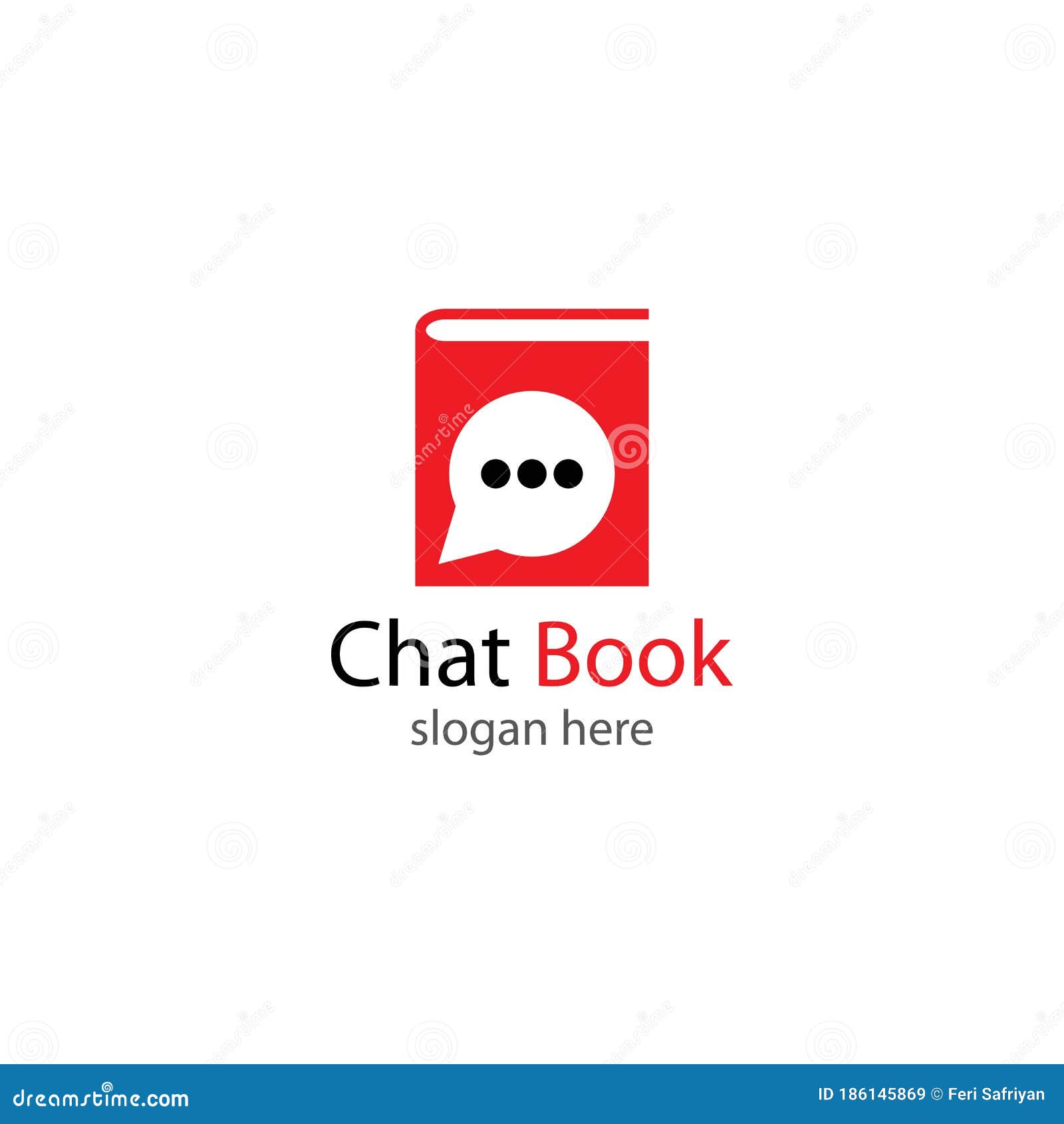 Chat Book logo template stock vector. Illustration of publish - 186145869