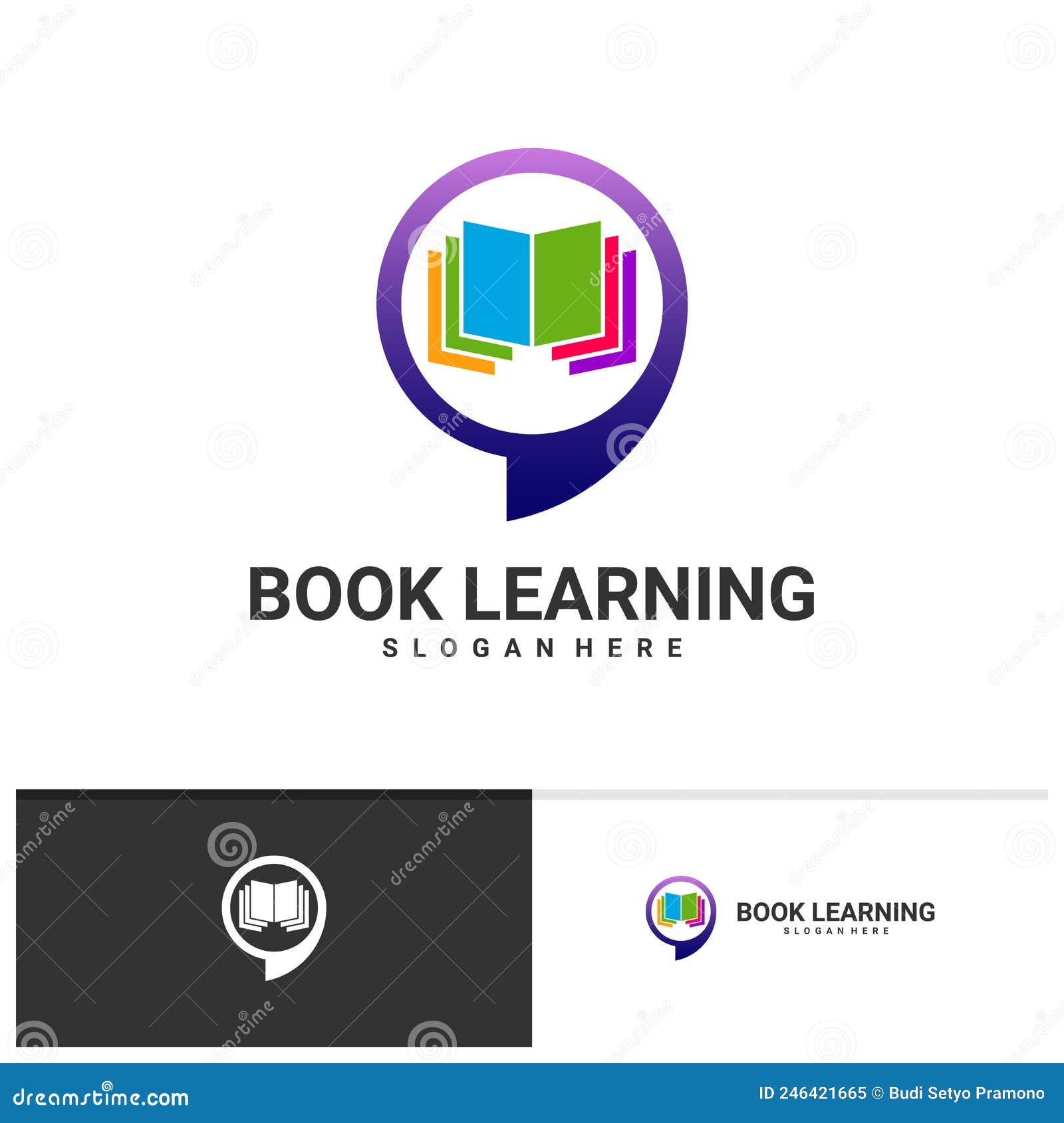 Chat Book Logo Vector Template, Creative Book Logo Design Concepts ...