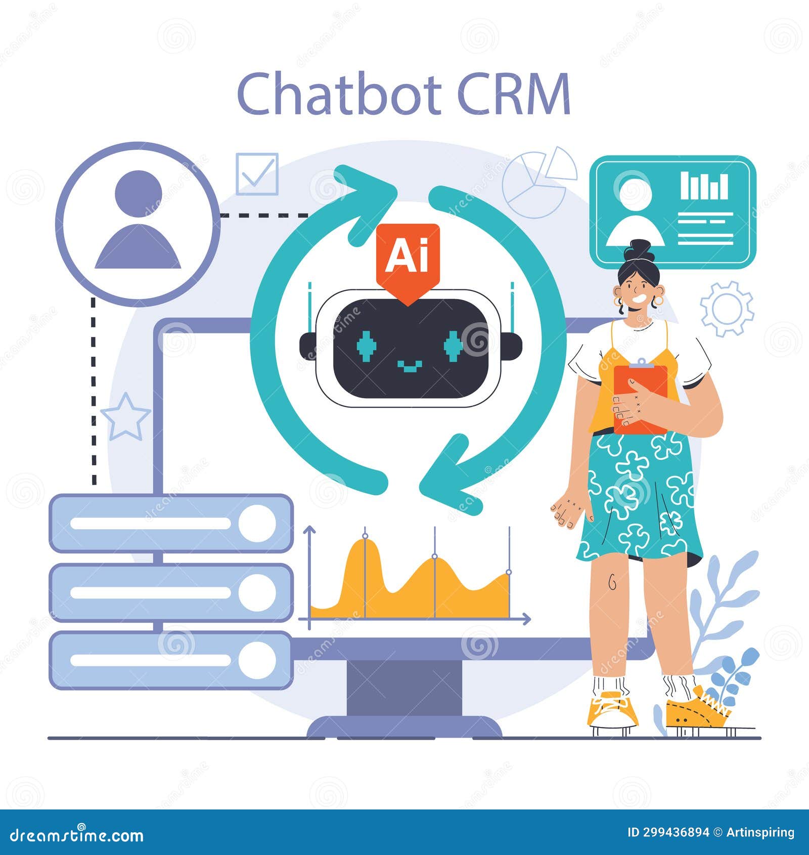 Chat Bot. AI-powered Customer Service Stock Illustration - Illustration ...