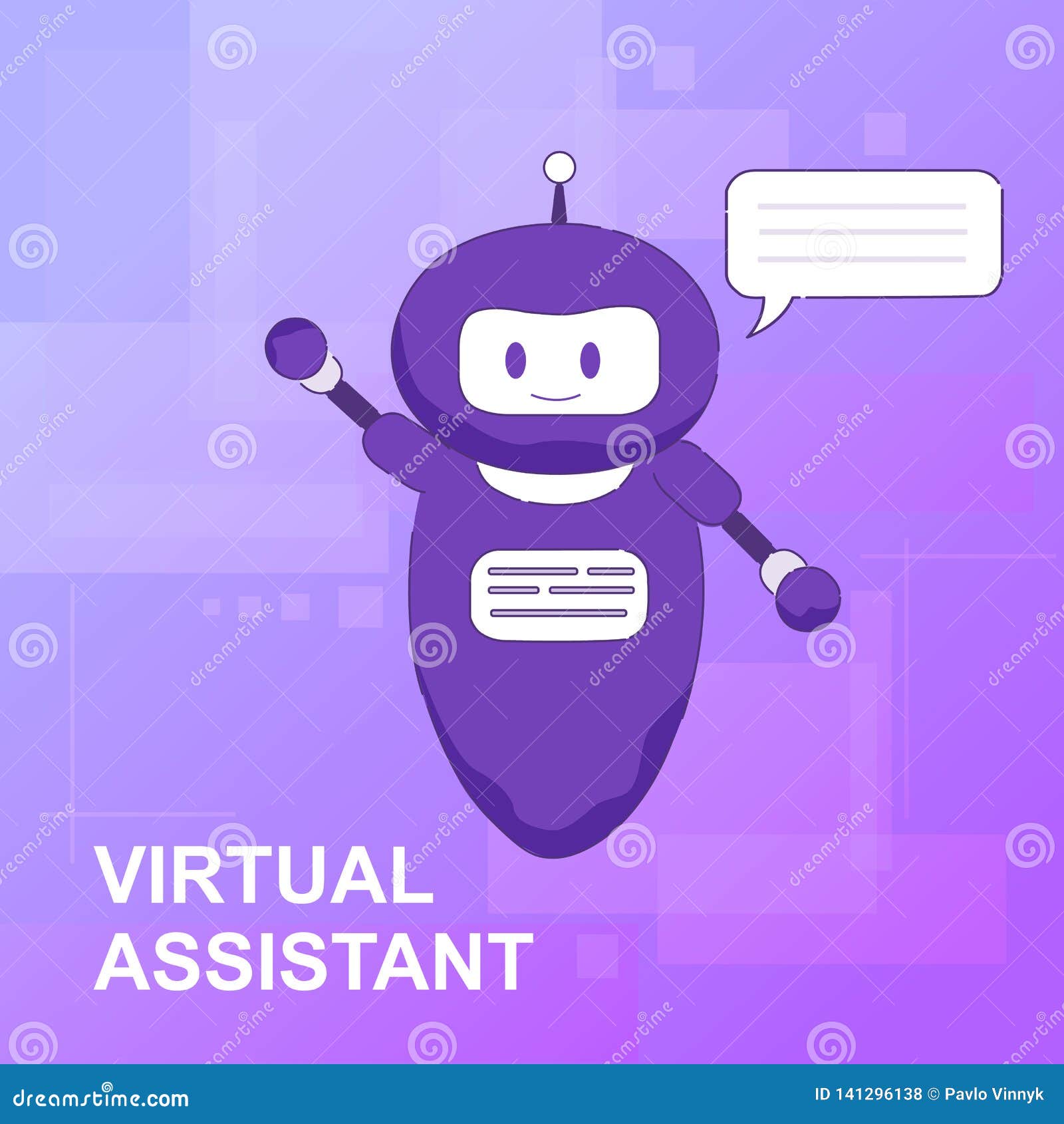 Chat Bot Blue Artificial Intelligence Welcome. Stock Vector ...
