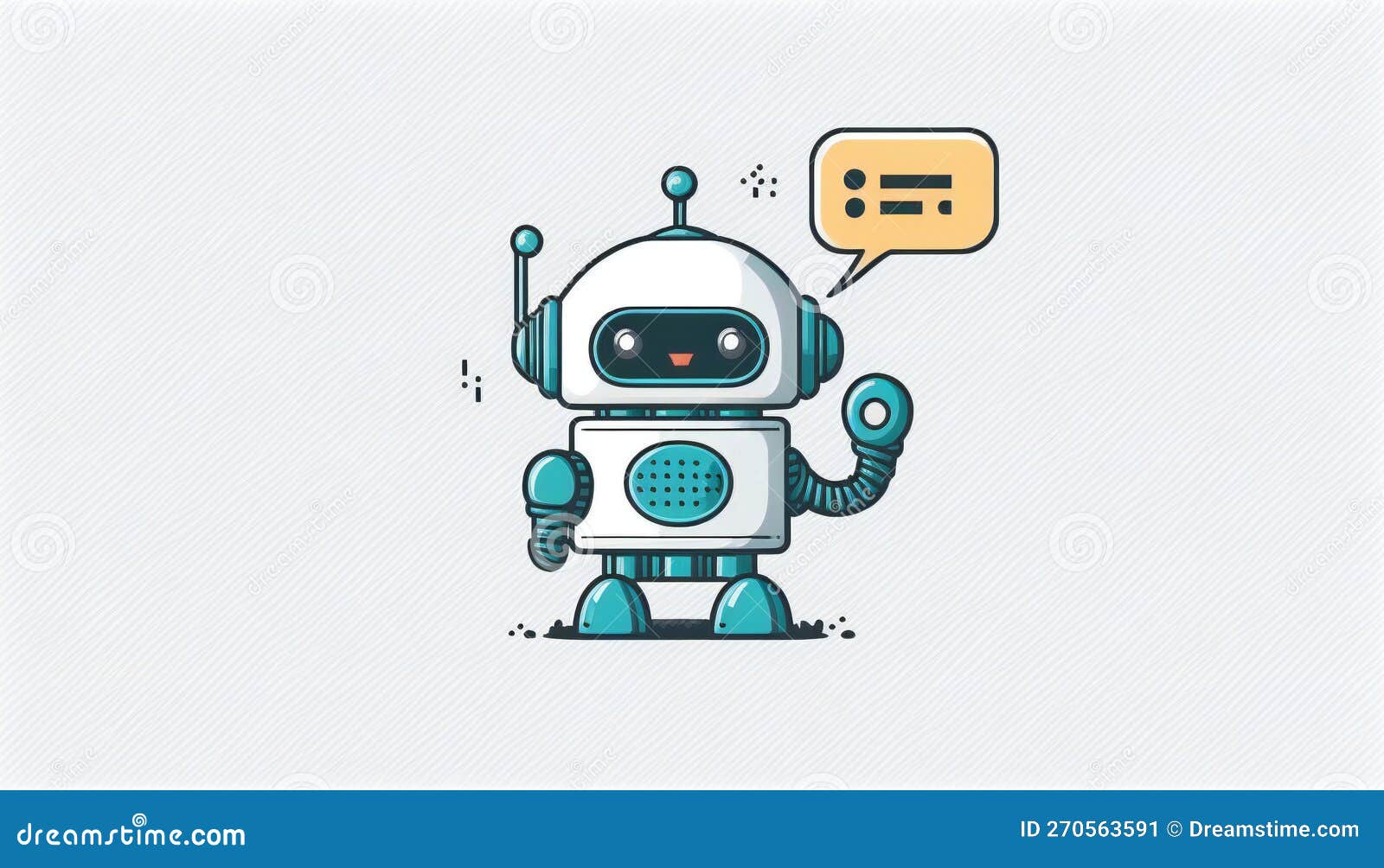 Chat Bot Cartoon Artificial Intelligence Concept, Cute Character and ...