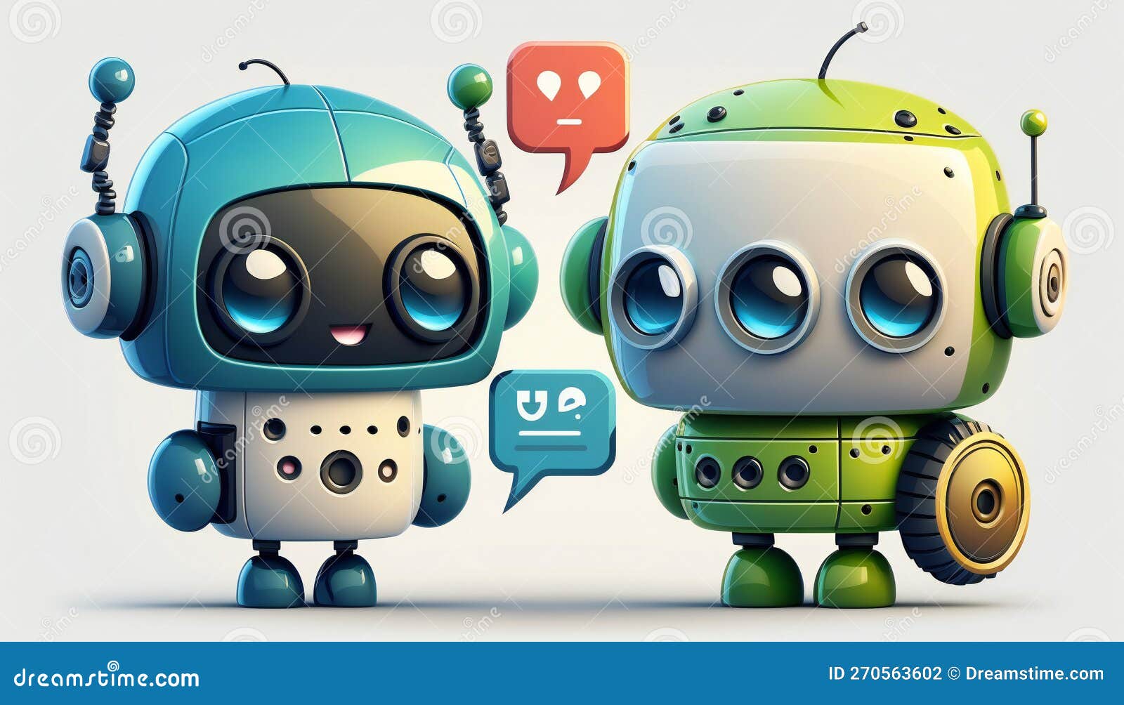 Chat Bot Cartoon Artificial Intelligence Concept, Cute Character and ...