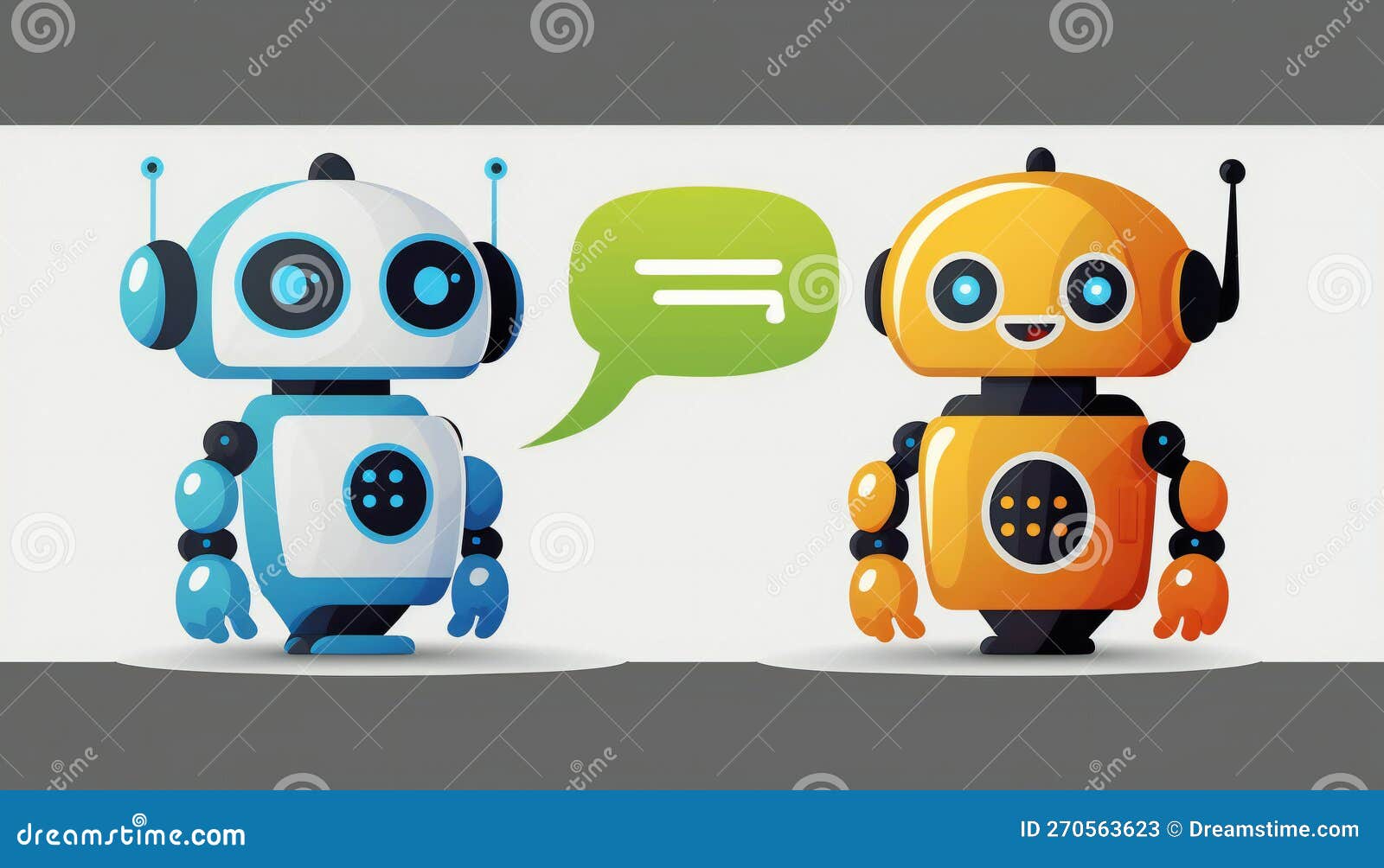 Chat Bot Cartoon Artificial Intelligence Concept, Cute Character and ...