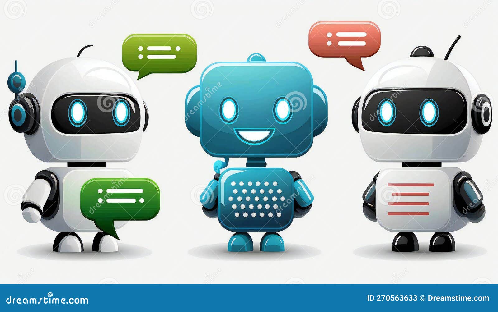 Chat Bot Cartoon Artificial Intelligence Concept, Cute Character and ...