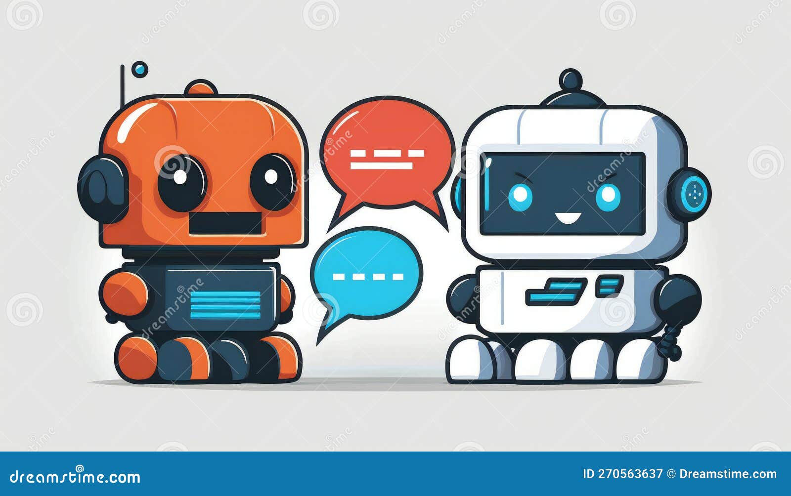 Chat Bot Cartoon Artificial Intelligence Concept, Cute Character and ...