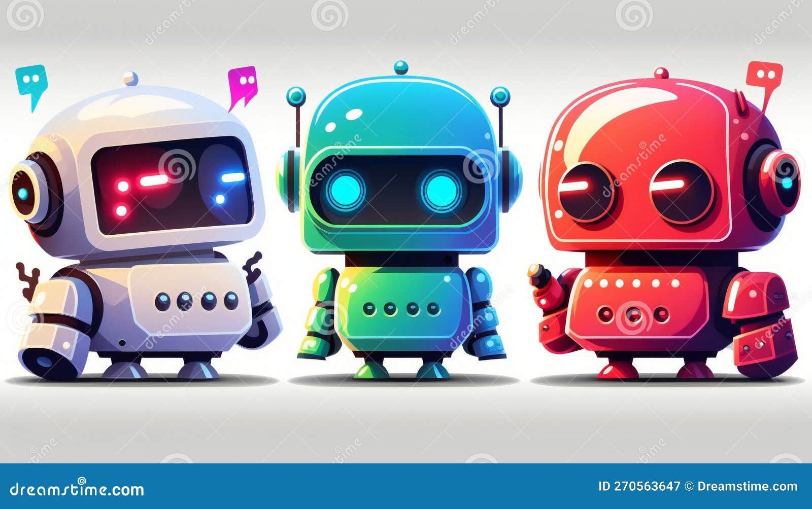 Chat Bot Cartoon Artificial Intelligence Concept, Cute Character and ...