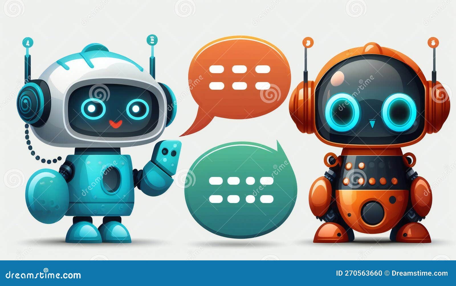 Chat Bot Cartoon Artificial Intelligence Concept, Cute Character and ...
