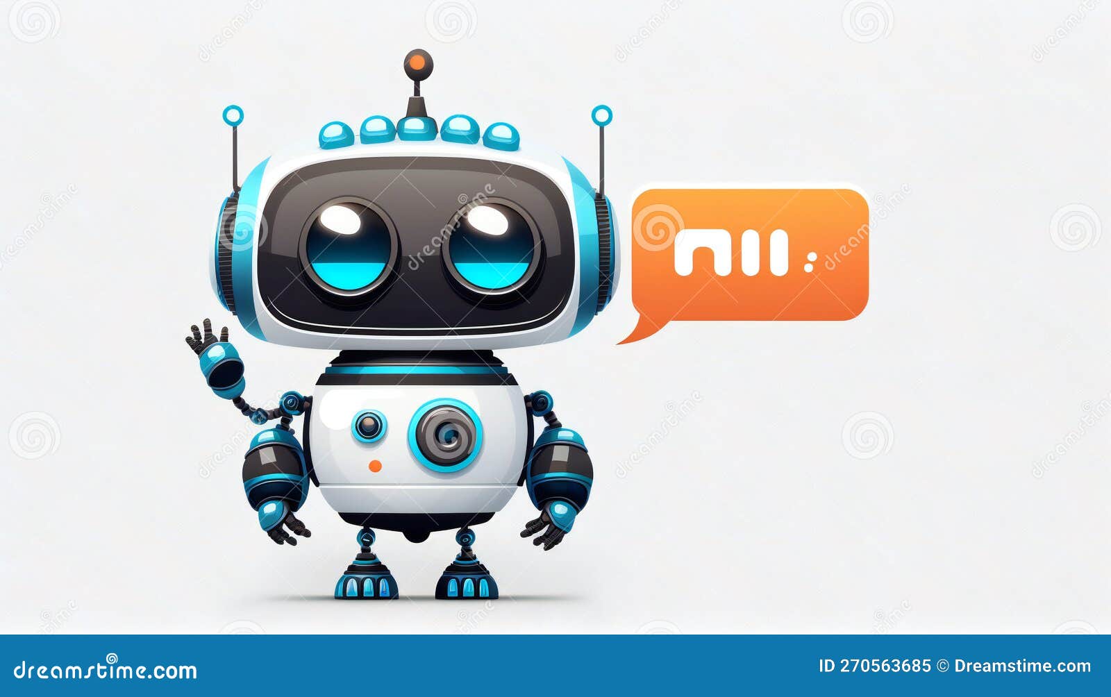 Chat Bot Cartoon Artificial Intelligence Concept, Cute Character and ...