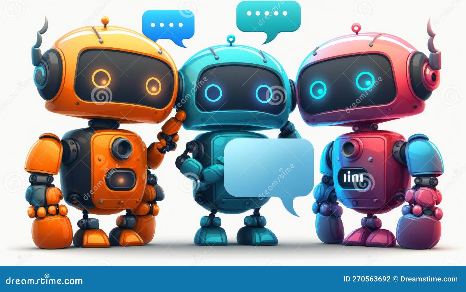 Chat Bot Cartoon Artificial Intelligence Concept, Cute Character and ...