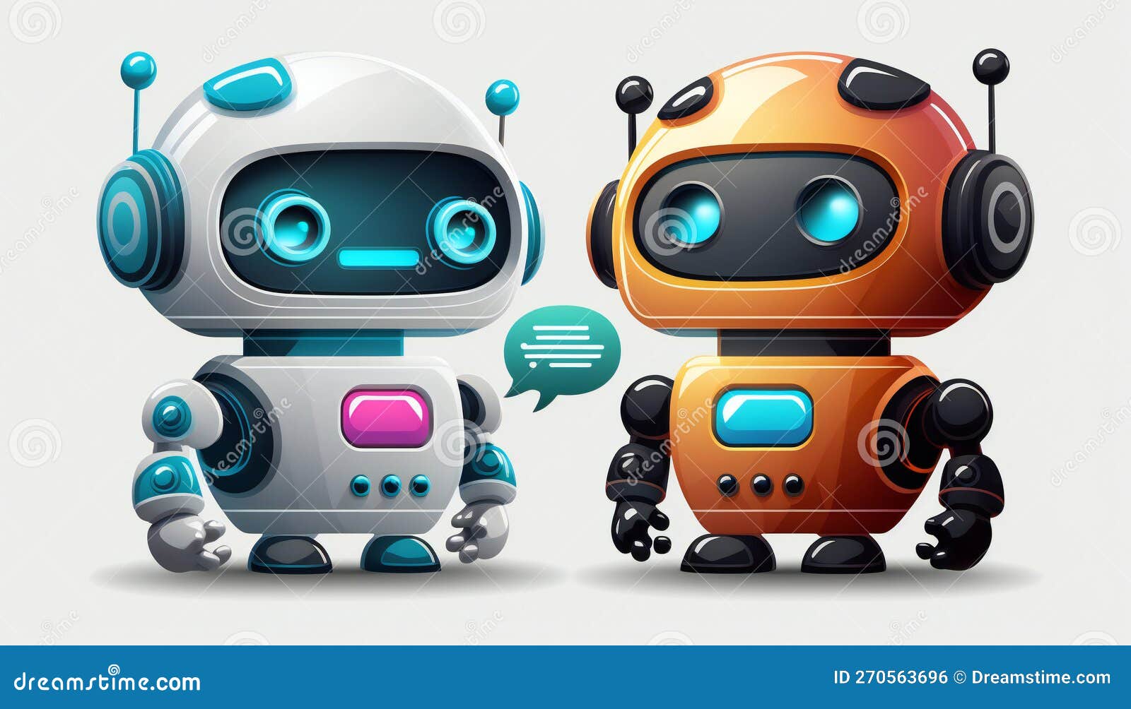 Chat Bot Cartoon Artificial Intelligence Concept, Cute Character and ...
