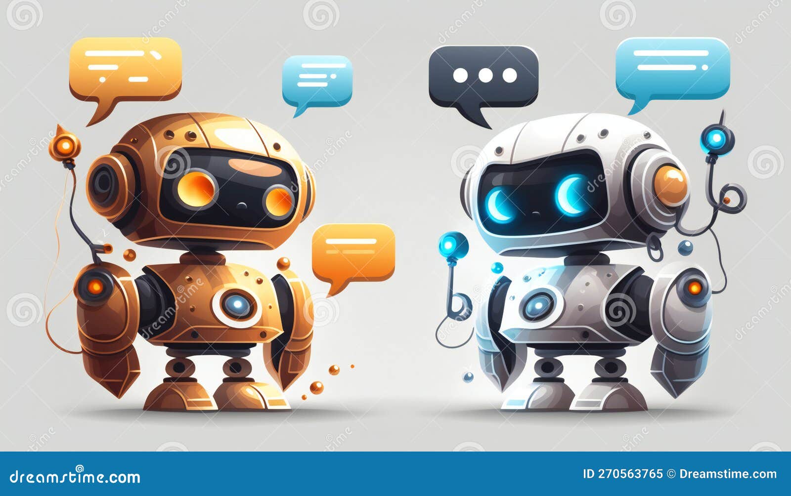 Chat Bot Cartoon Artificial Intelligence Concept, Cute Character and ...