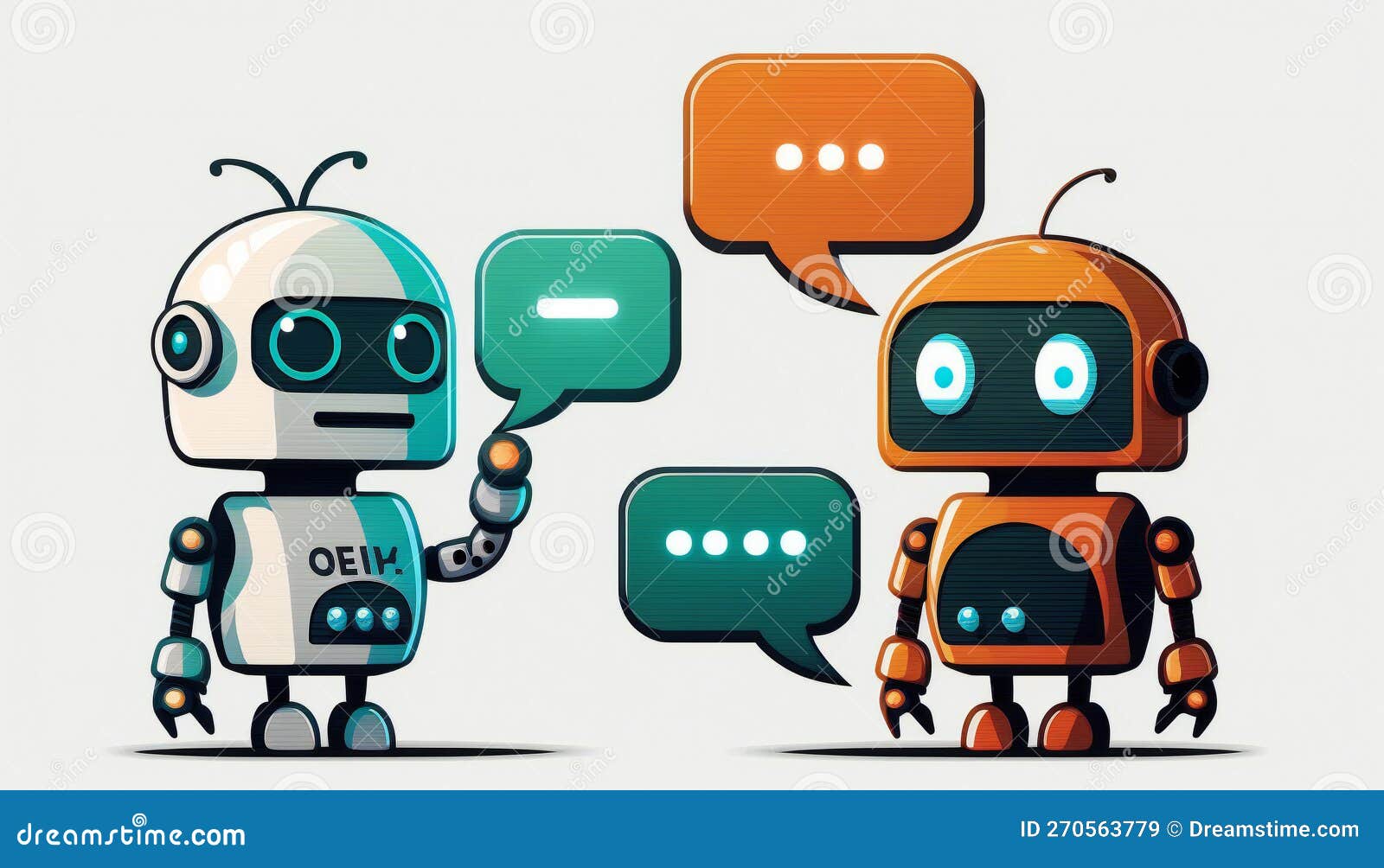 Chat Bot Cartoon Artificial Intelligence Concept, Cute Character and ...
