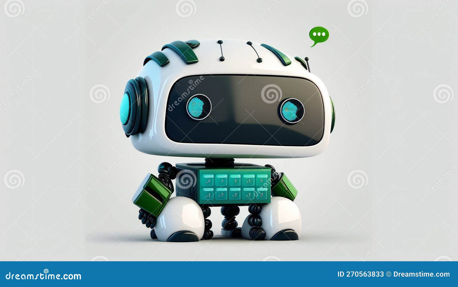 Chat Bot Cartoon Artificial Intelligence Concept, Cute Character and ...