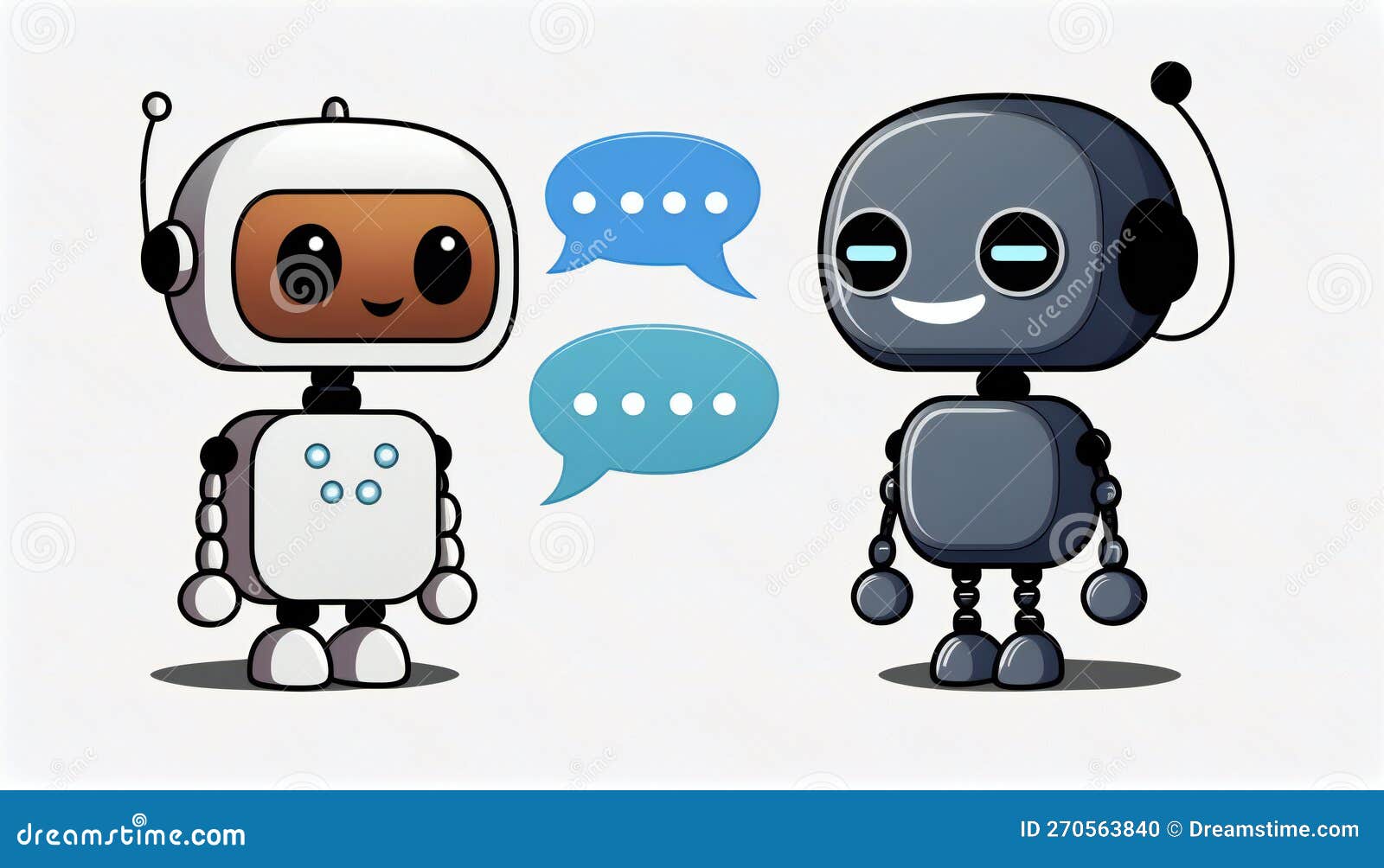 Chat Bot Cartoon Artificial Intelligence Concept, Cute Character and ...