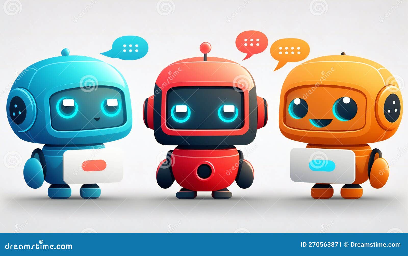 Chat Bot Cartoon Artificial Intelligence Concept, Cute Character and ...