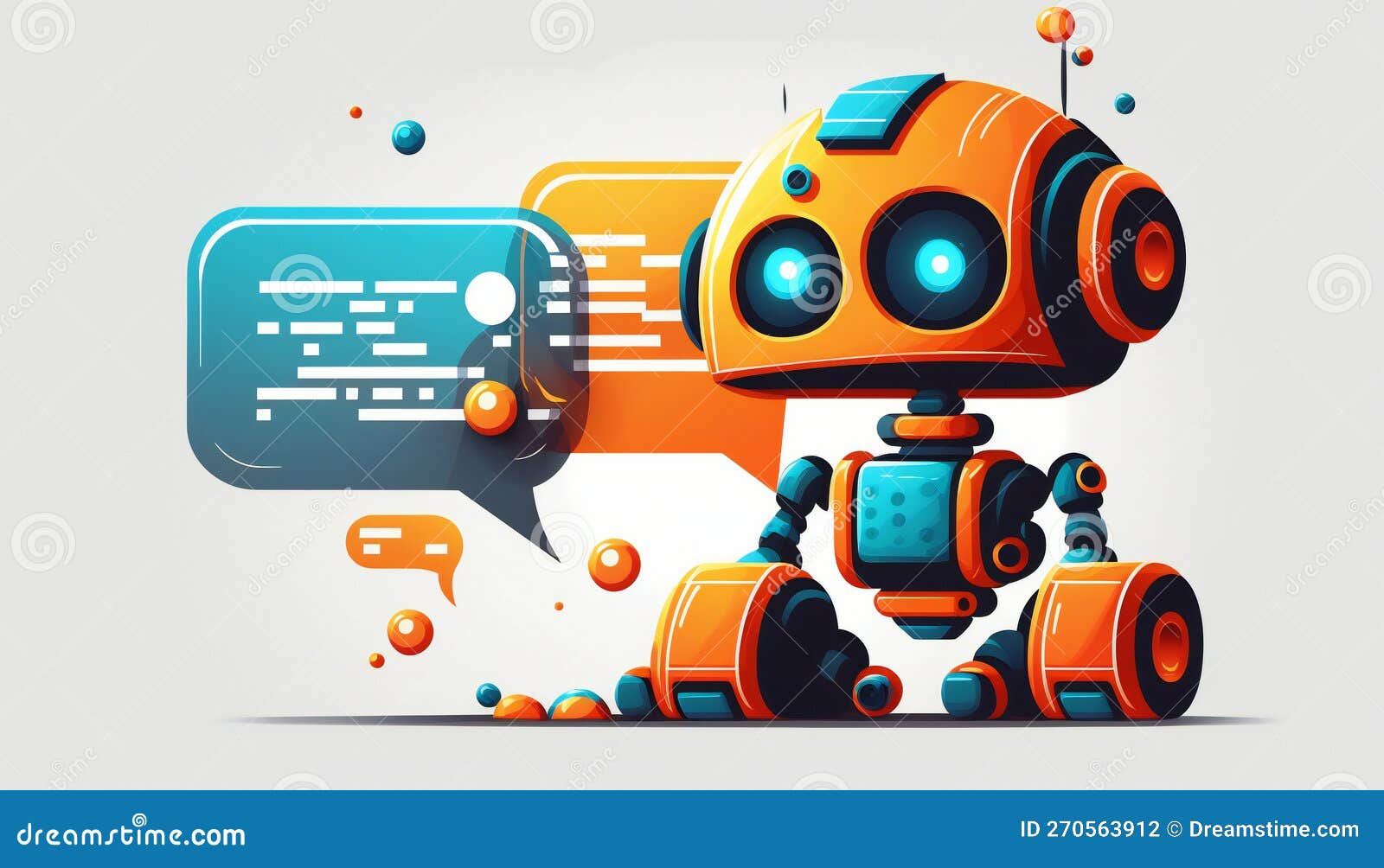 Chat Bot Cartoon Artificial Intelligence Concept, Cute Character and ...