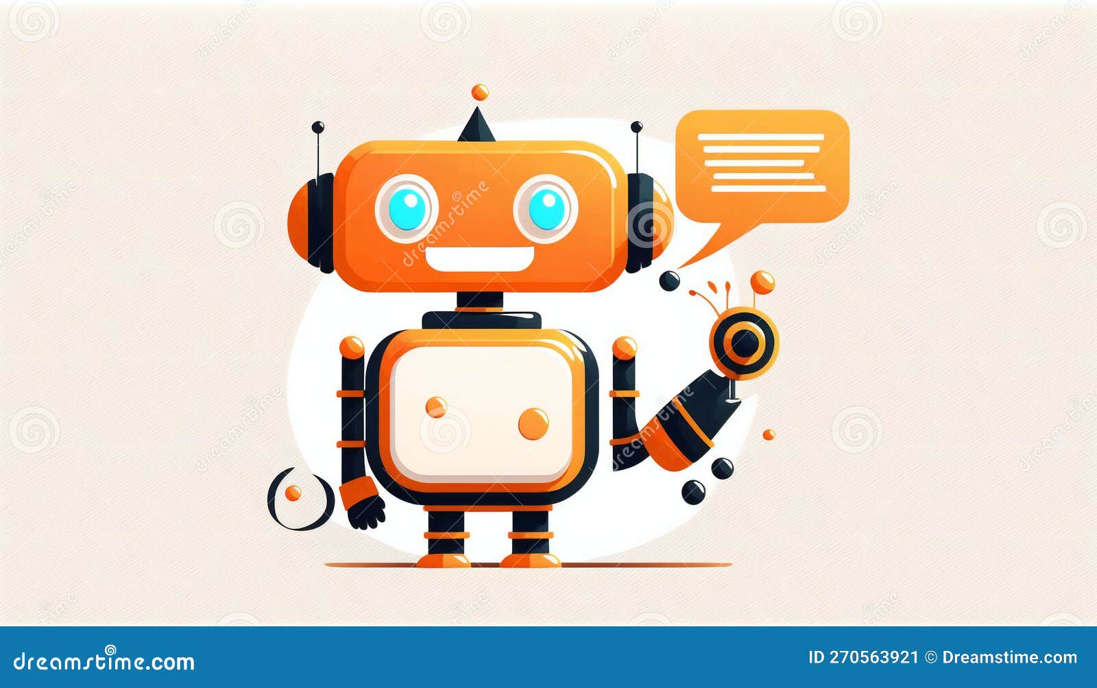 Chat Bot Cartoon Artificial Intelligence Concept, Cute Character and ...
