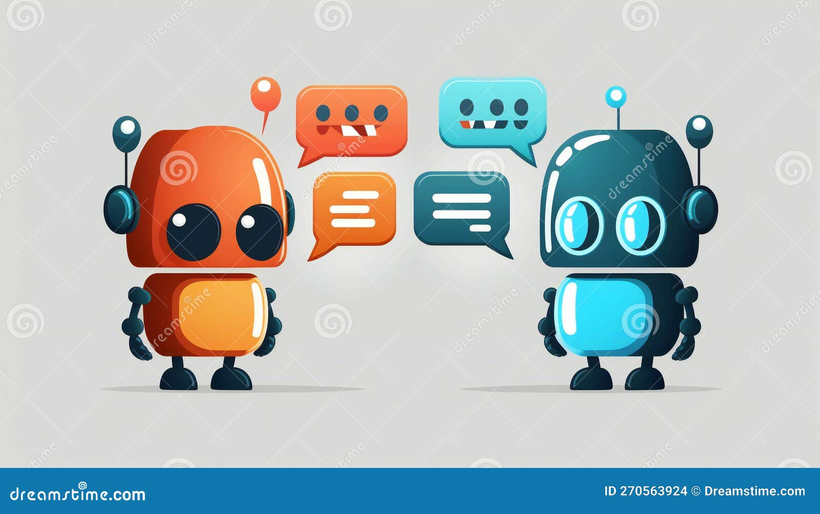Chat Bot Cartoon Artificial Intelligence Concept, Cute Character and ...