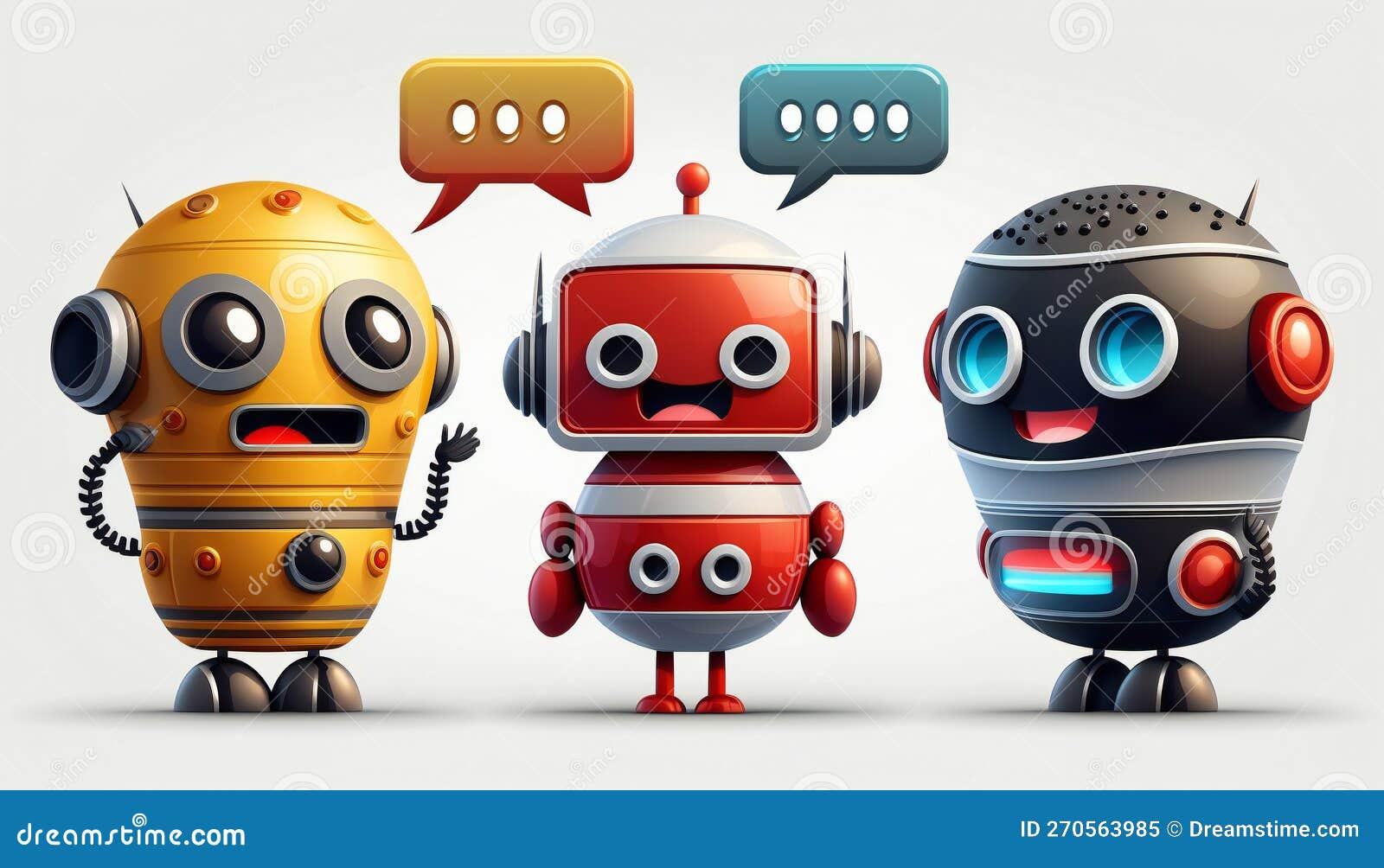 Chat Bot Cartoon Artificial Intelligence Concept, Cute Character and ...