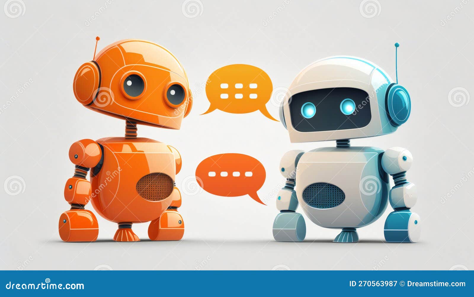 Chat Bot Cartoon Artificial Intelligence Concept, Cute Character and ...