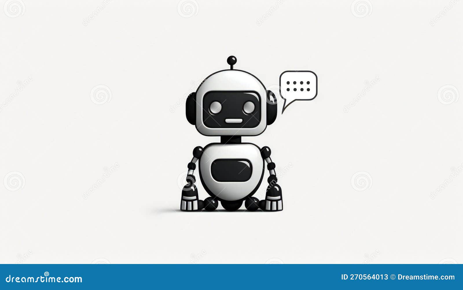 Chat Bot Cartoon Artificial Intelligence Concept, Cute Character and ...