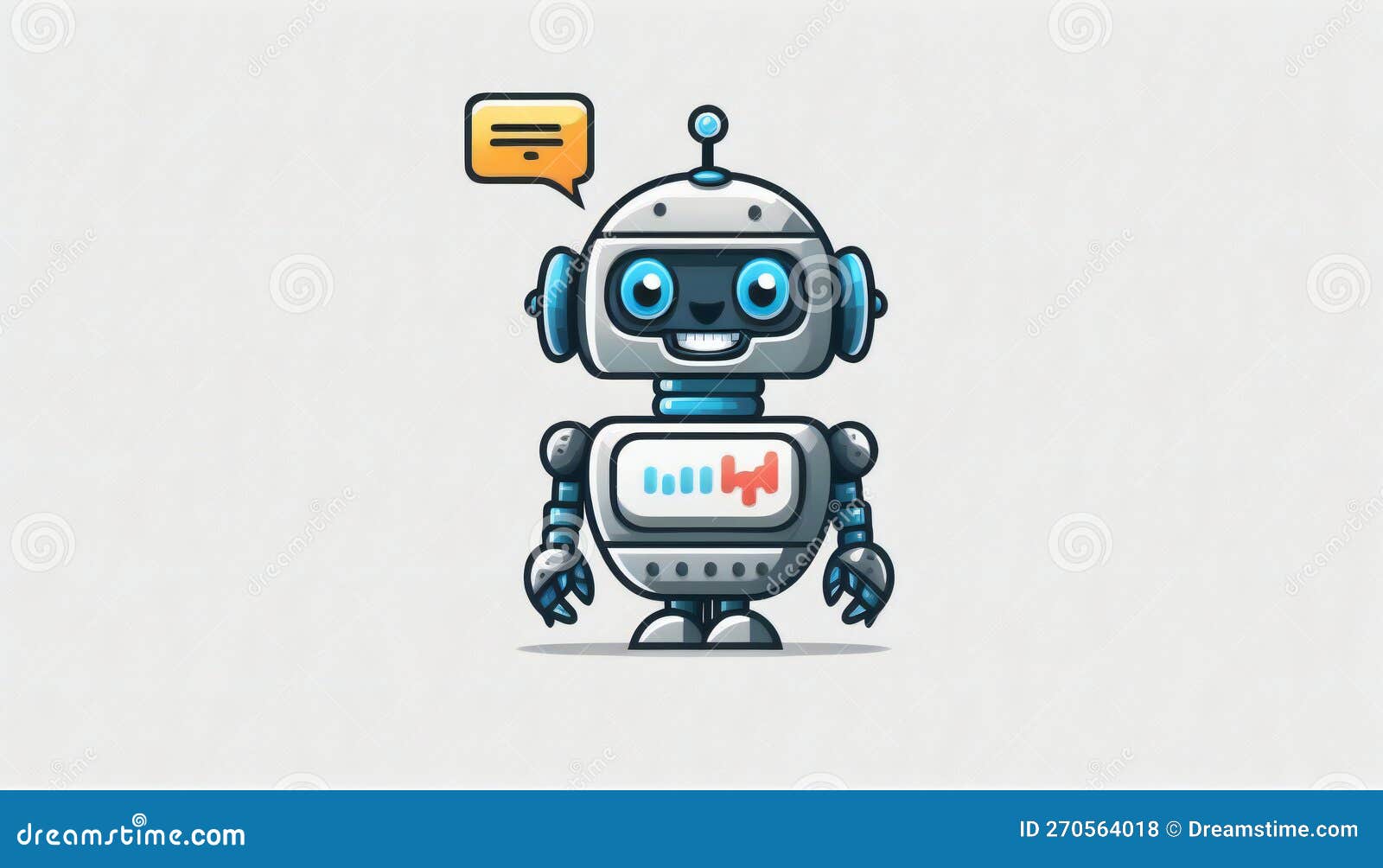Chat Bot Cartoon Artificial Intelligence Concept, Cute Character and ...